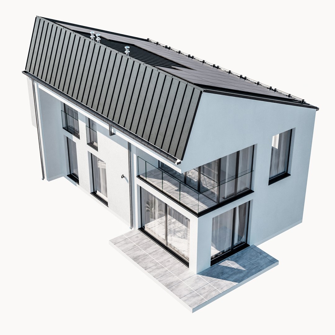 3D Modern House 20 At Night Model - TurboSquid 1902991