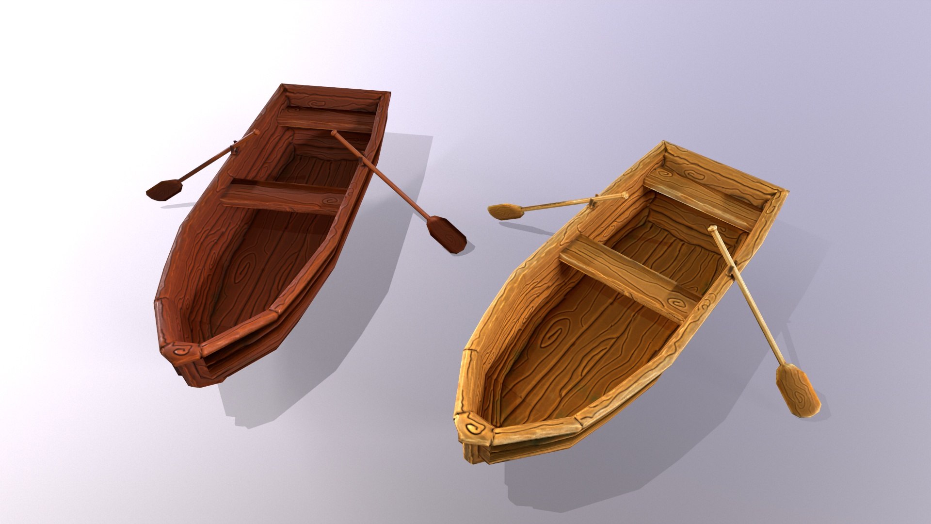 Stylized Hand Painted Lowpoly Boat In Fantasy Cartoon Style 3D Model ...