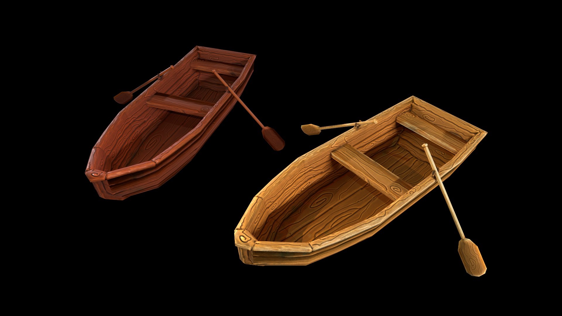 Stylized Hand Painted Lowpoly Boat In Fantasy Cartoon Style 3D Model ...