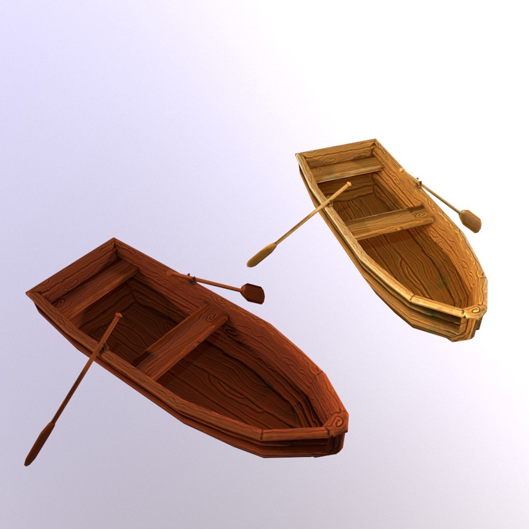 Stylized Hand Painted Lowpoly Boat In Fantasy Cartoon Style 3D Model ...