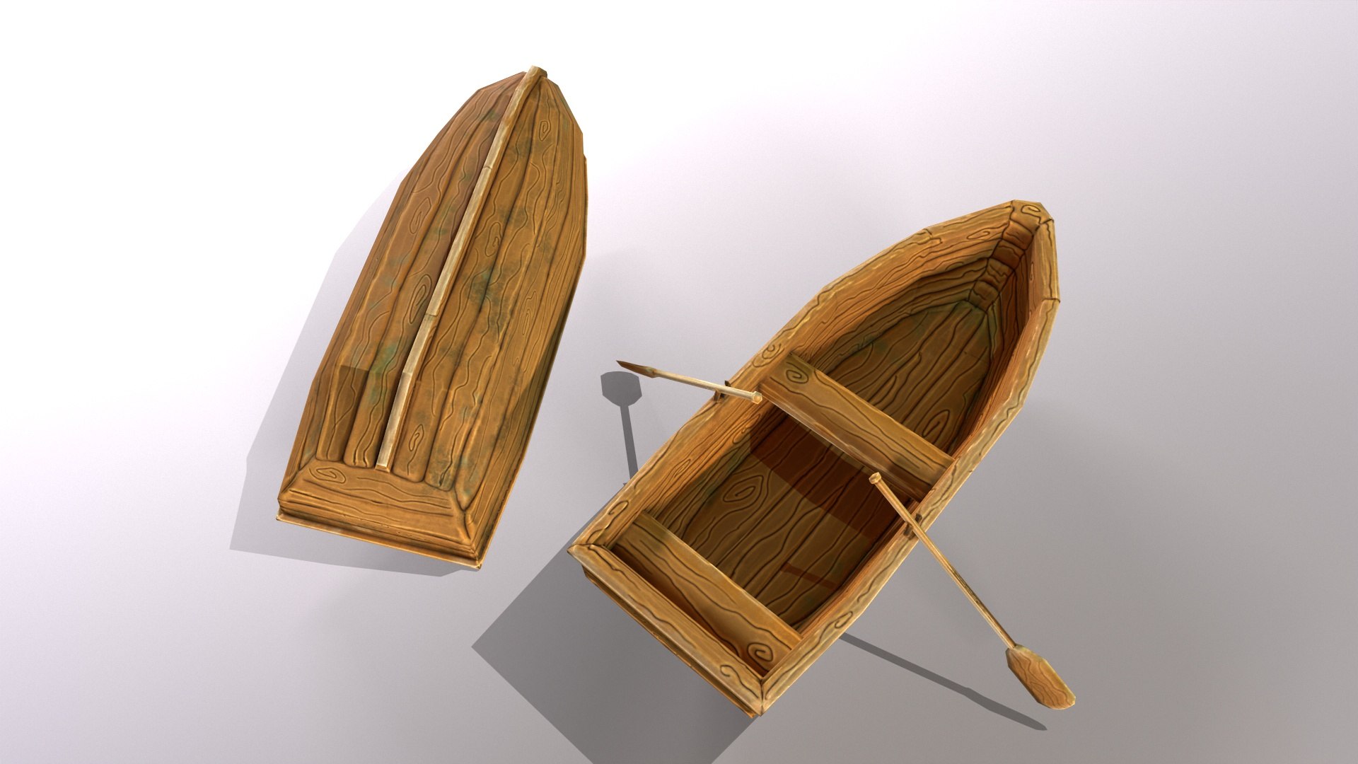 Stylized Hand Painted Lowpoly Boat In Fantasy Cartoon Style 3D Model ...