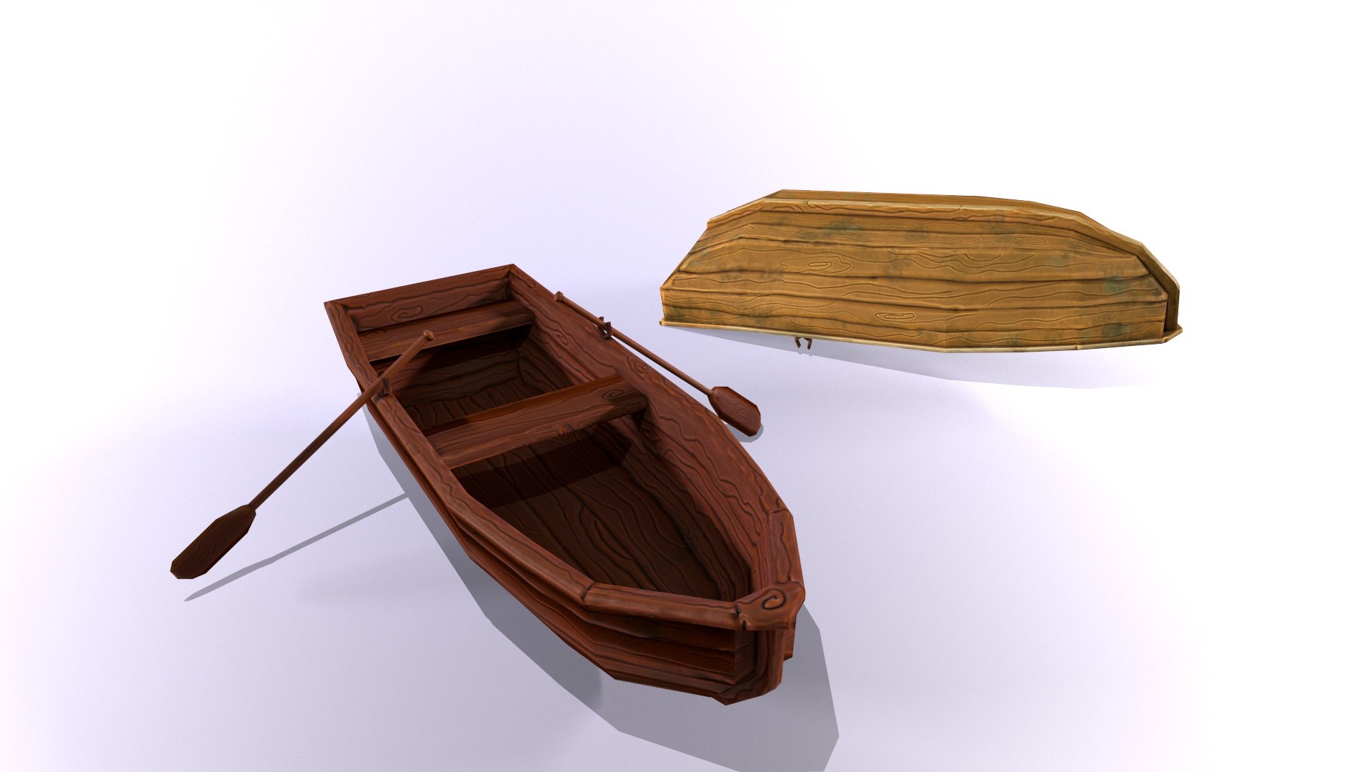Stylized Hand Painted Lowpoly Boat In Fantasy Cartoon Style 3D Model ...
