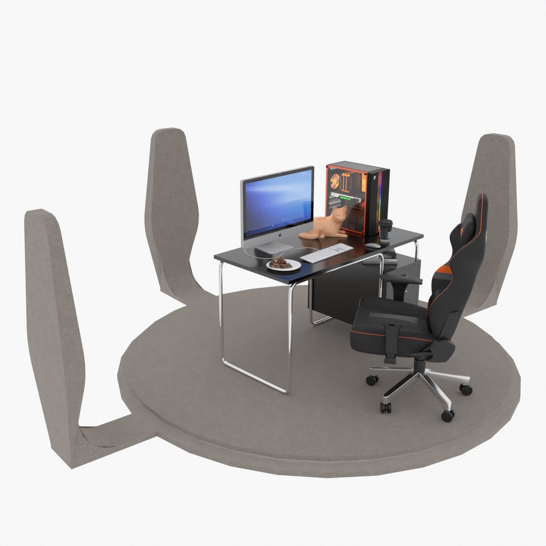 3D Workplace On The Platform - TurboSquid 1944148