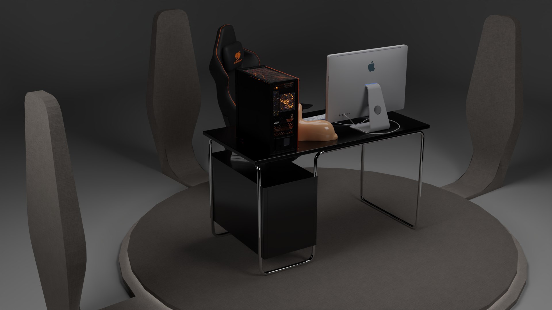 3D Workplace On The Platform - TurboSquid 1944148