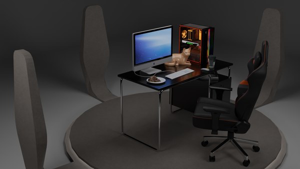 3D Workplace on the platform - TurboSquid 1944148