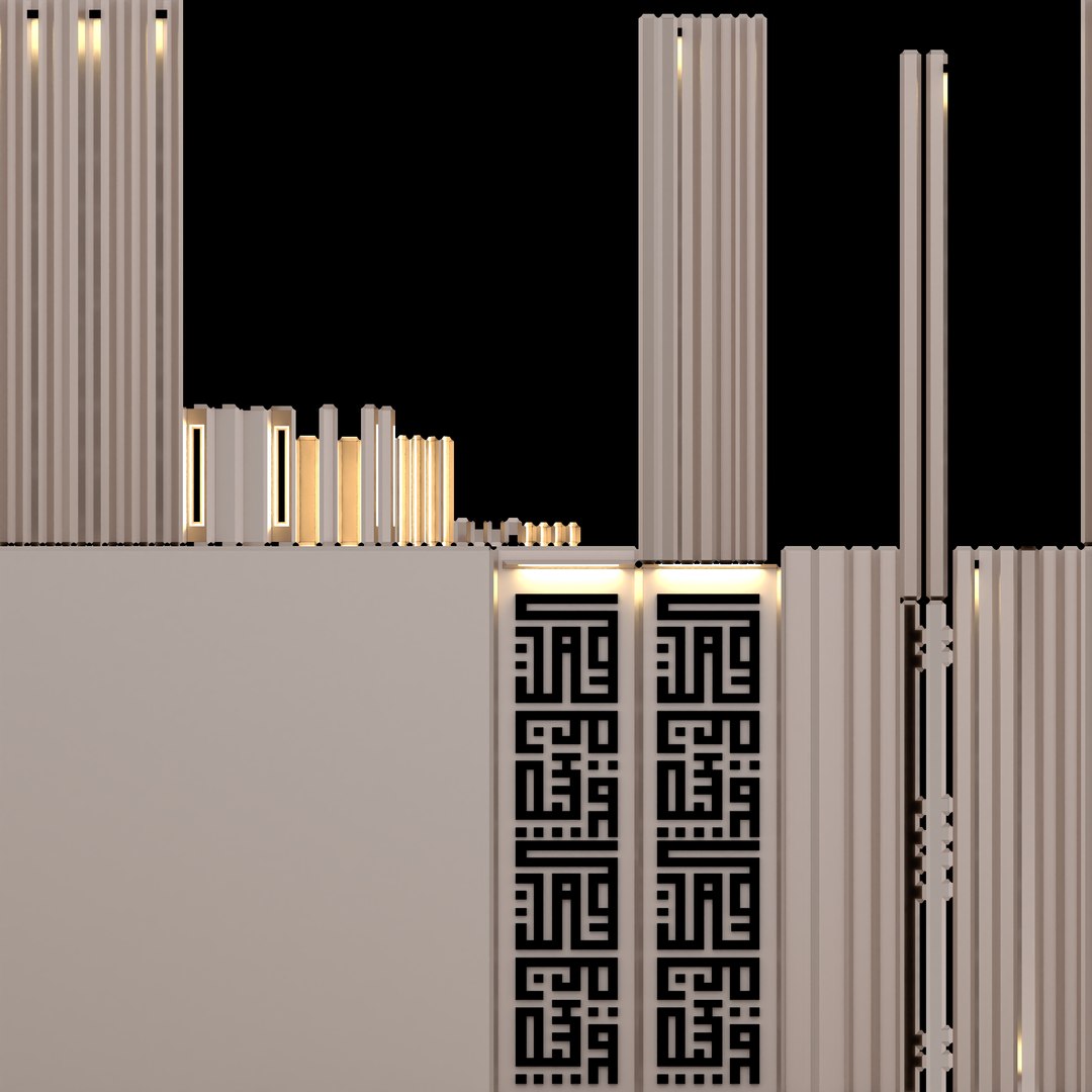 3D KUFIC TEXT WALL PANEL model - TurboSquid 2079656