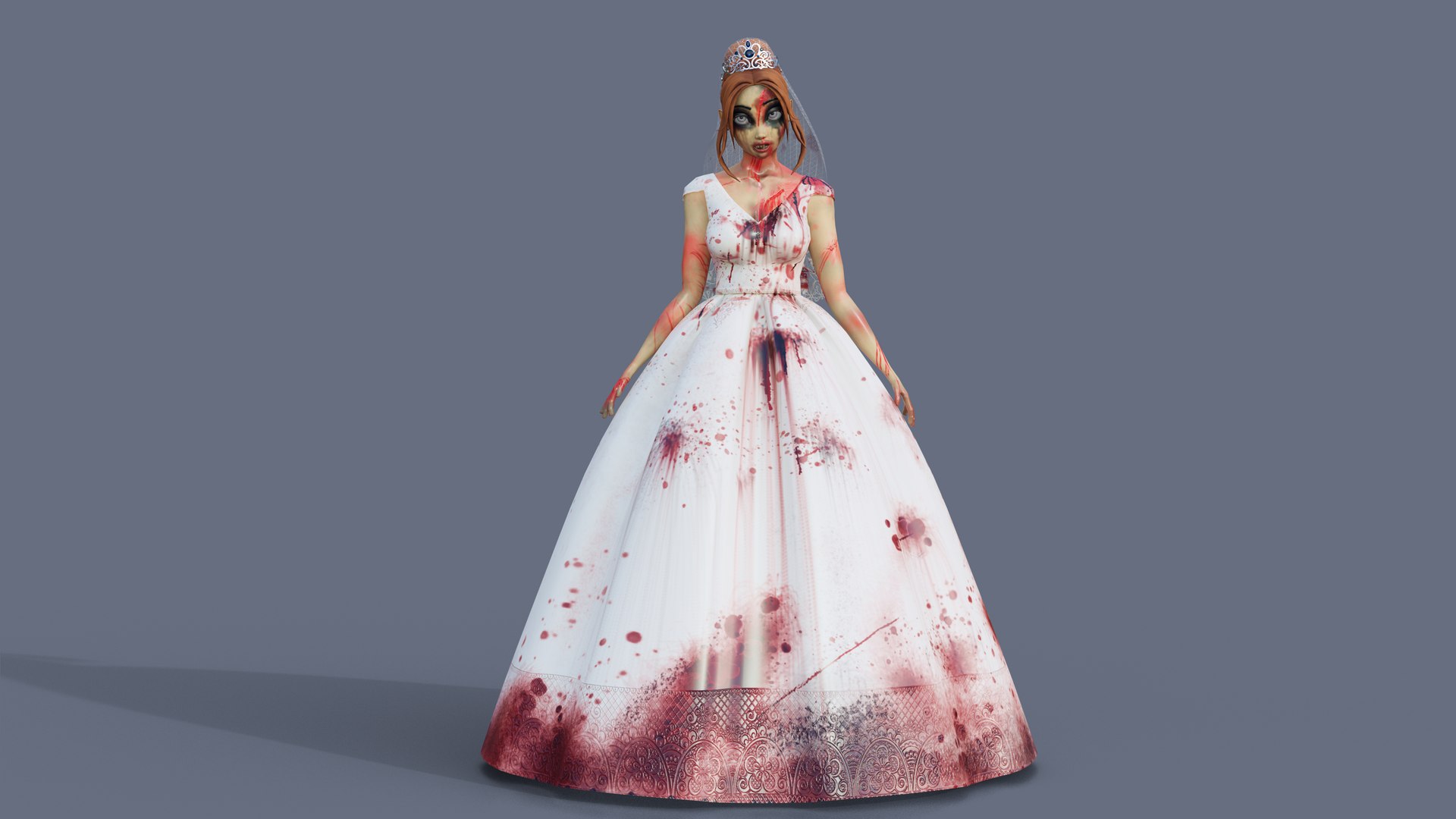 Cartoon Zombie Bride Girl Blender Rigged 3D - TurboSquid 1861104