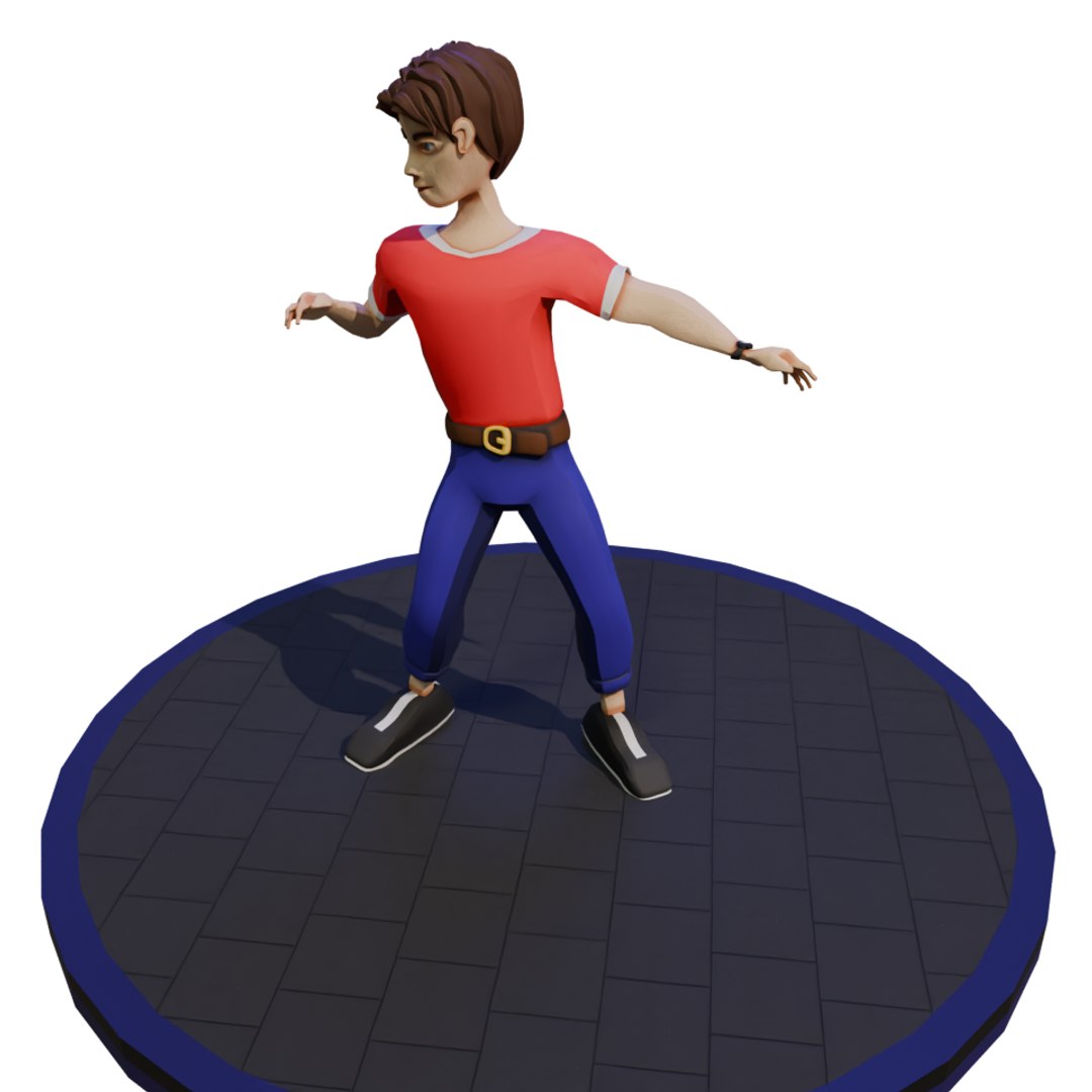 3D Stylized Male Character MultiRes PBR Textures In Blender Low-poly 3D ...