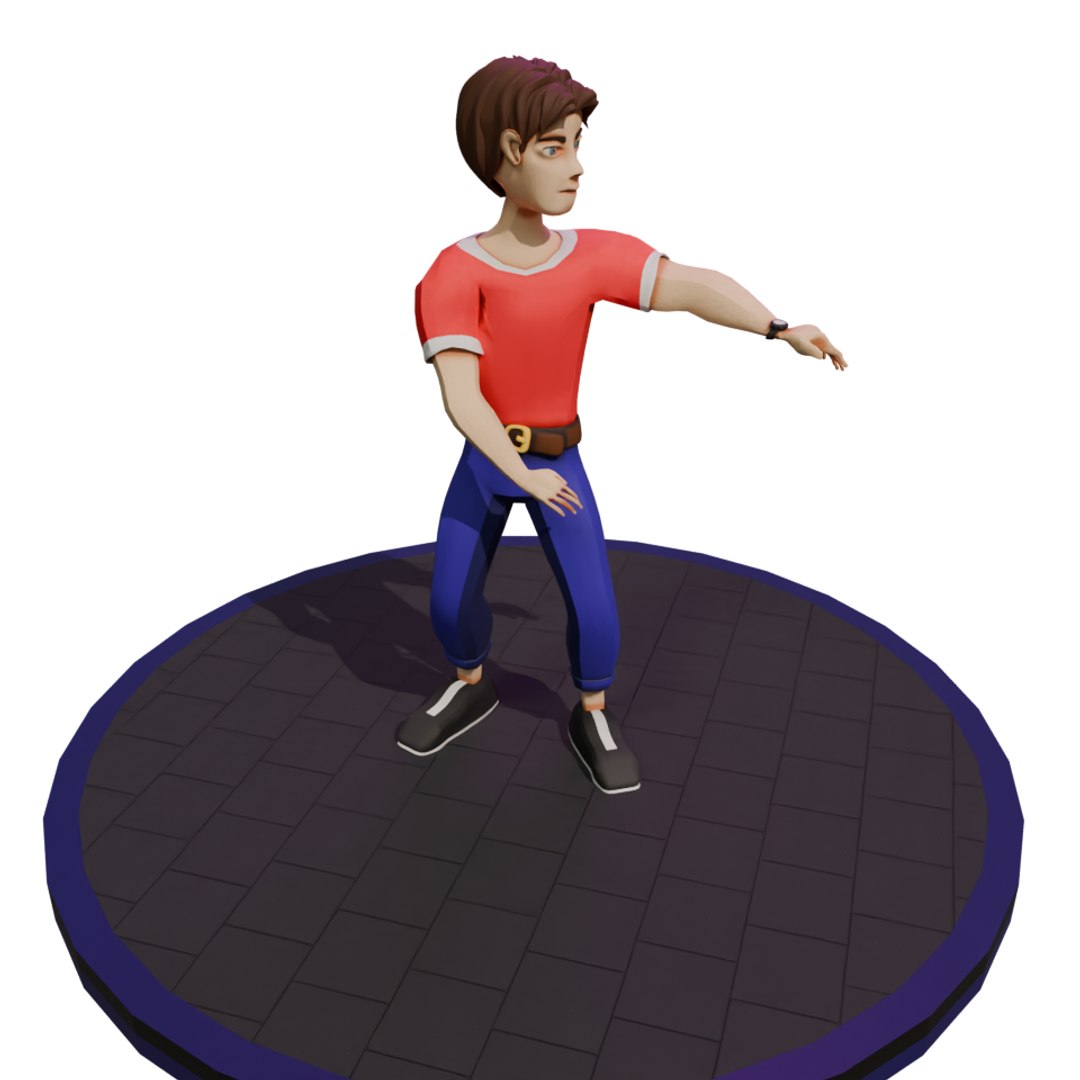 3D Stylized Male Character MultiRes PBR Textures In Blender Low-poly 3D ...