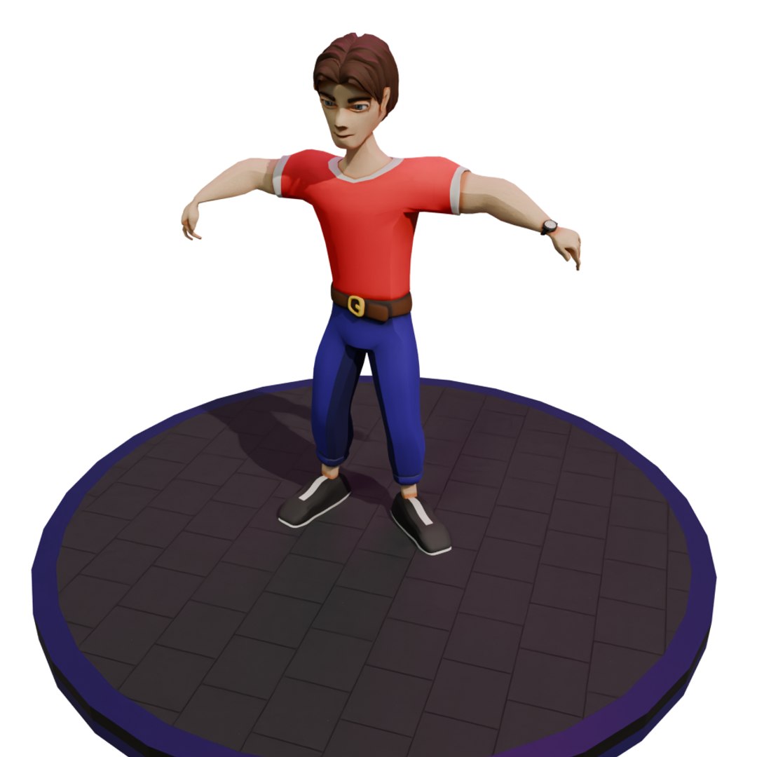 3D Stylized Male Character MultiRes PBR Textures In Blender Low-poly 3D ...