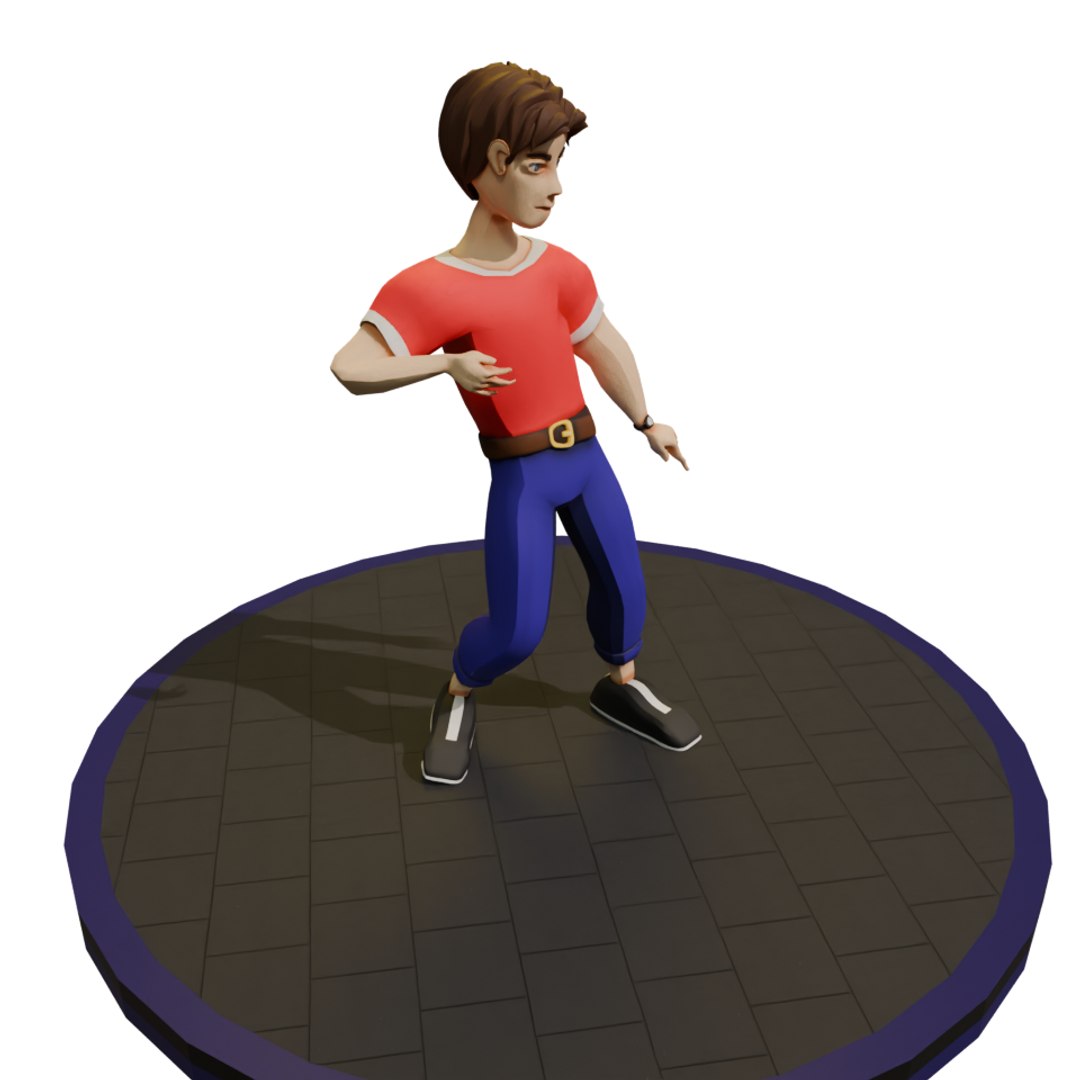 3D Stylized Male Character MultiRes PBR Textures In Blender Low-poly 3D ...