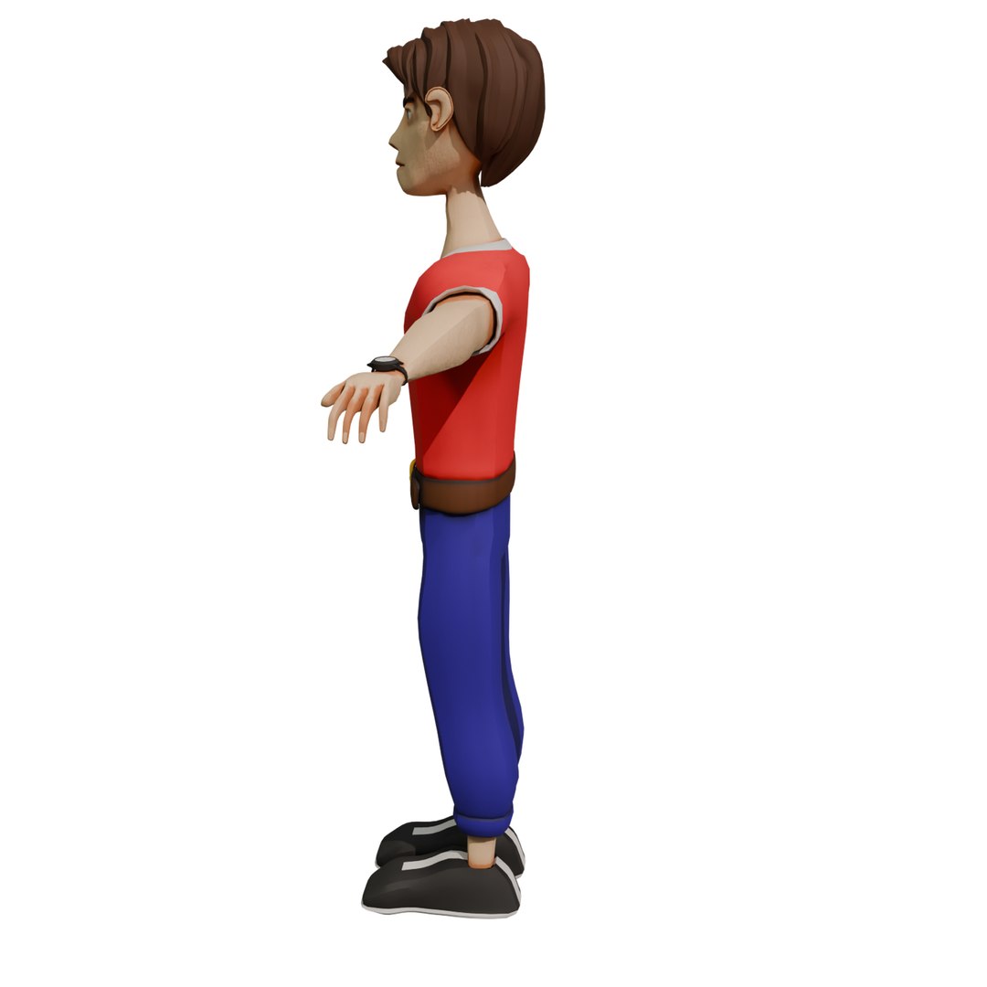 3D Stylized Male Character MultiRes PBR Textures In Blender Low-poly 3D ...
