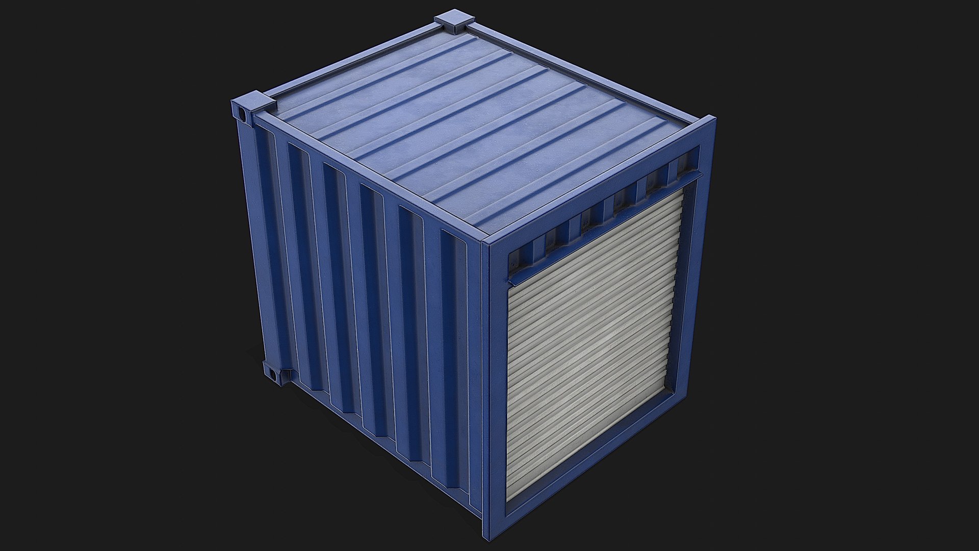3D 10ft Container With Roll-Up Door - Blue - TurboSquid 2149183
