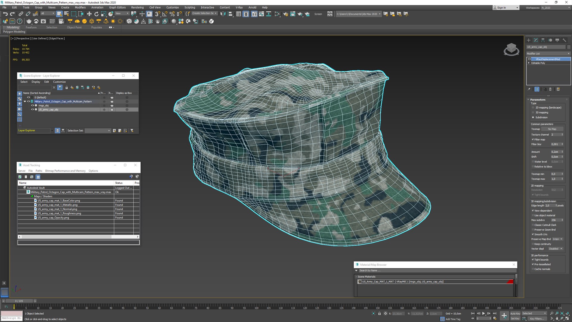 Military Patrol Octagon Cap With Multicam Pattern 3D Model - TurboSquid ...