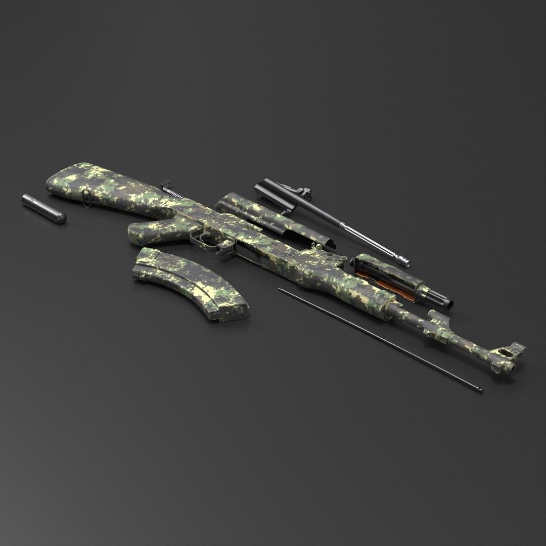 AK 47 Disassembled Camouflage 3D - TurboSquid 2389881