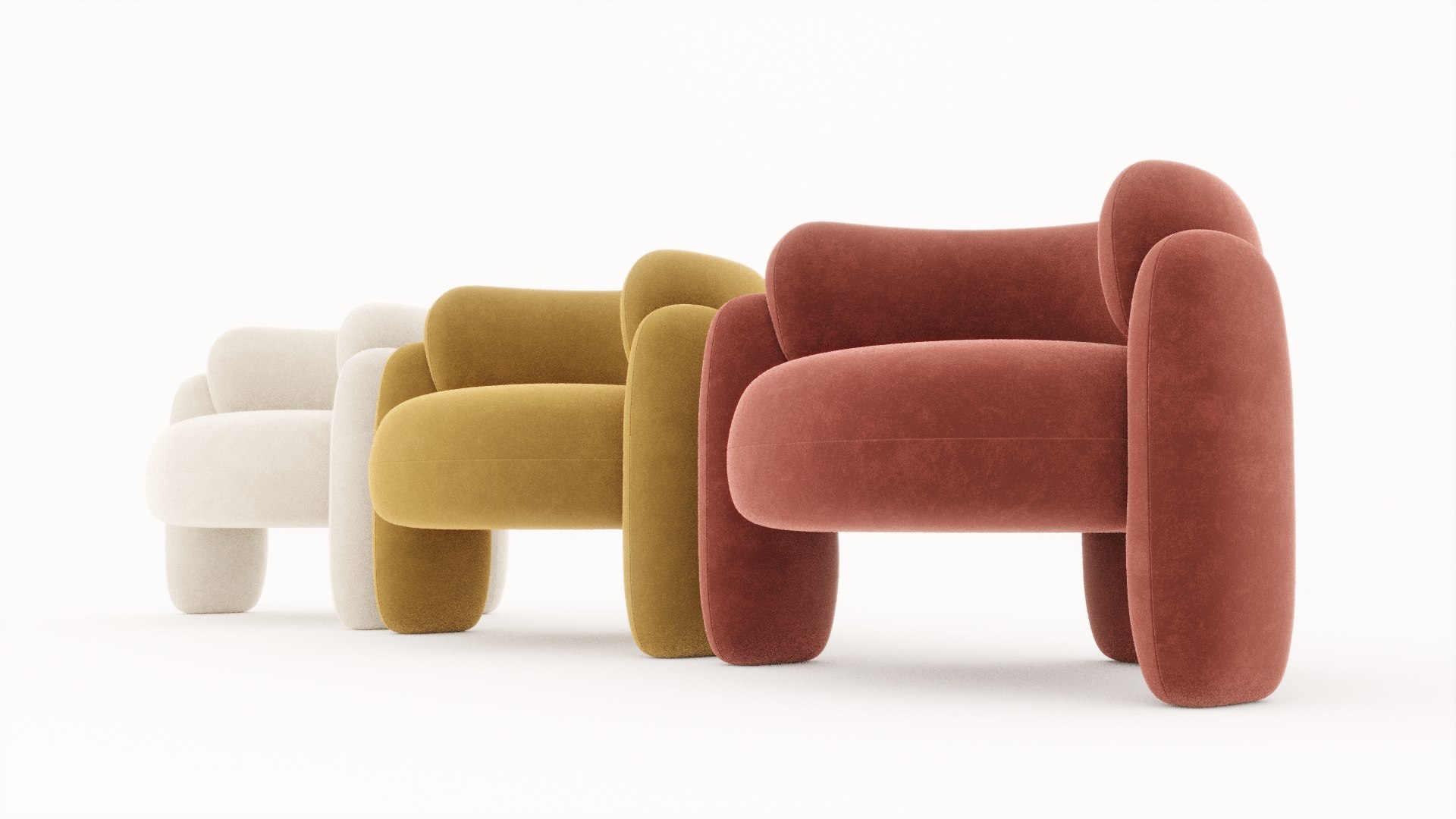 EMBRACE Armchair Modern 3 Color 3D - TurboSquid 2001530