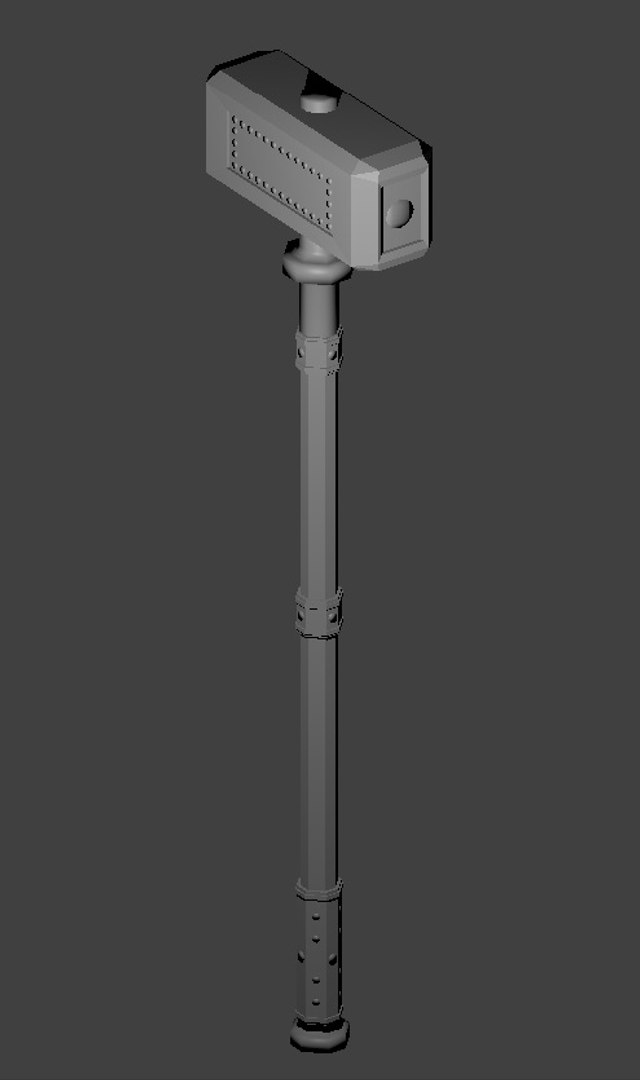 Fantasy Dwarf Hammer 3d Model