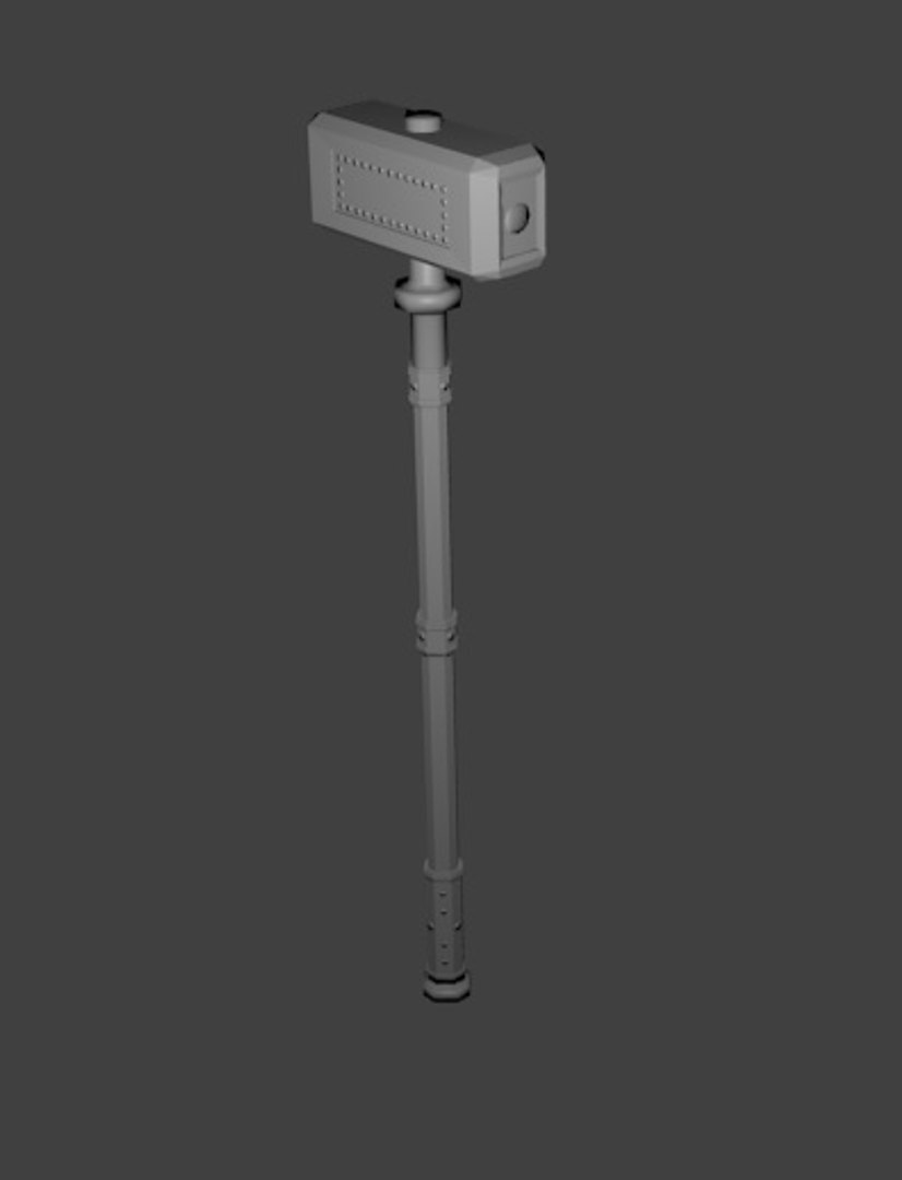 Fantasy Dwarf Hammer 3d Model