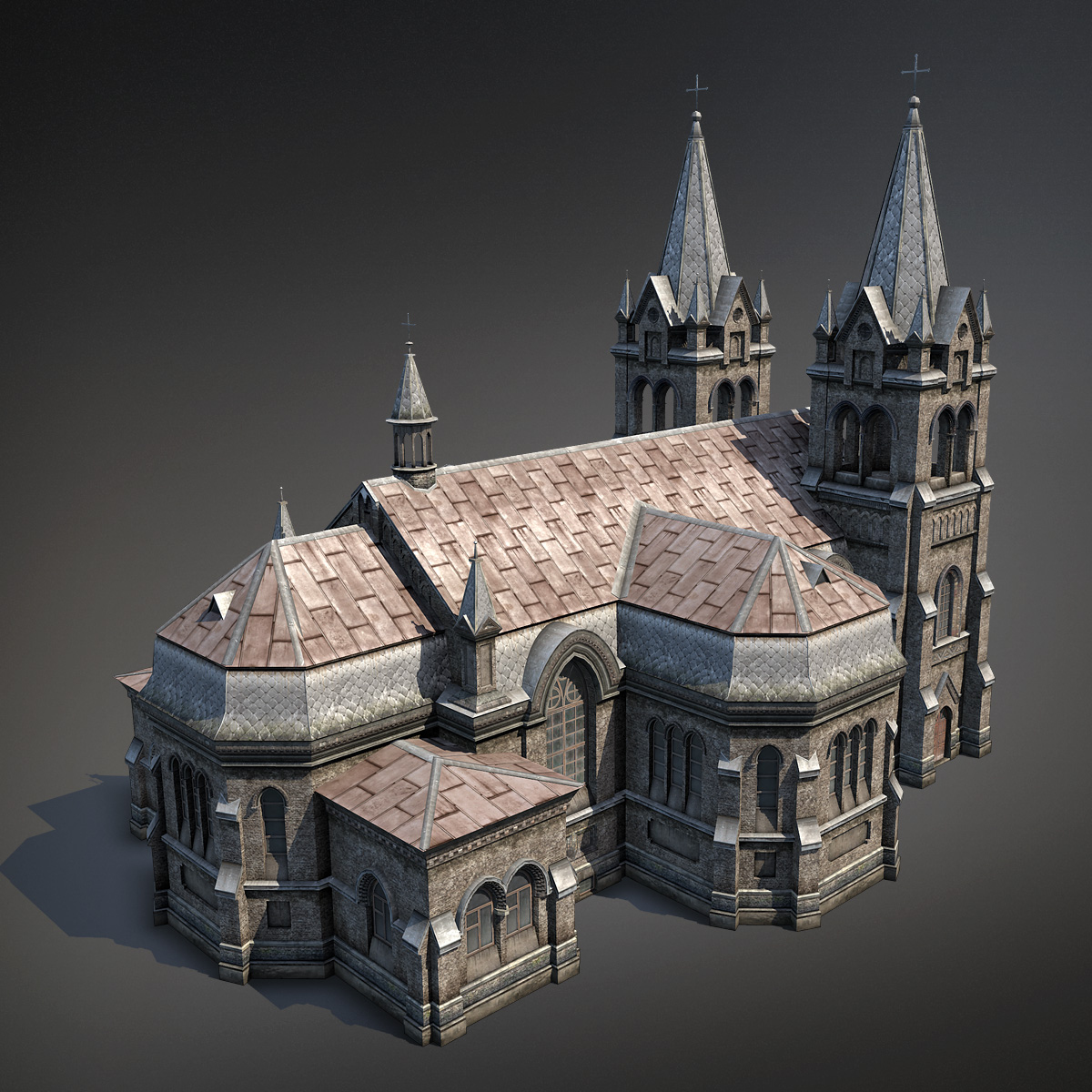 3d gothic cathedral exteriors model