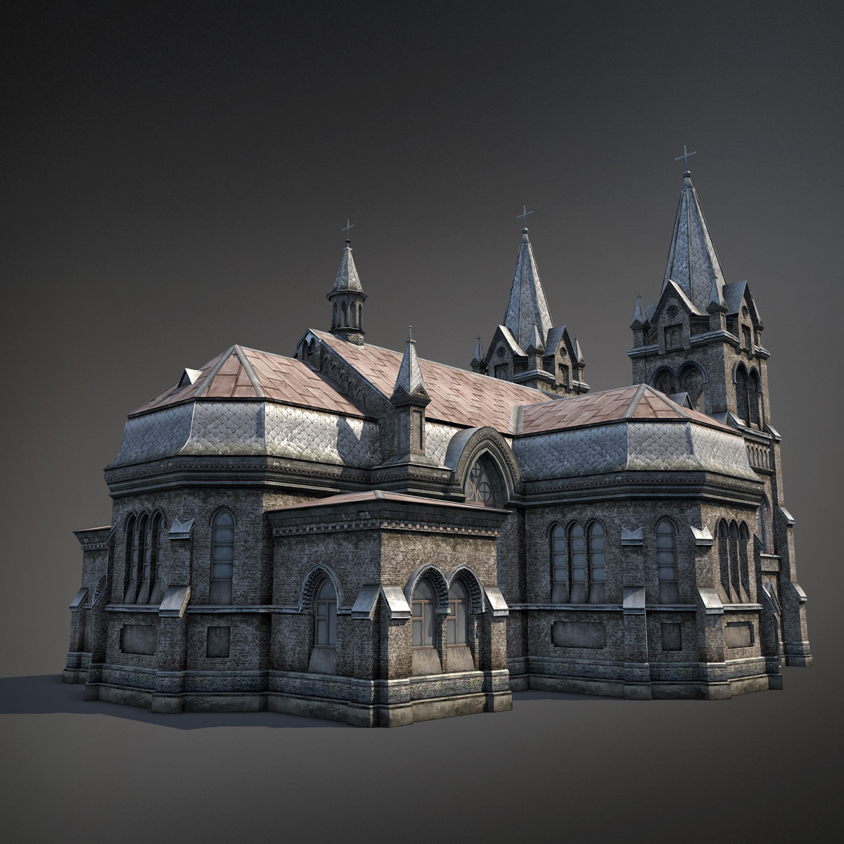 3d gothic cathedral exteriors model