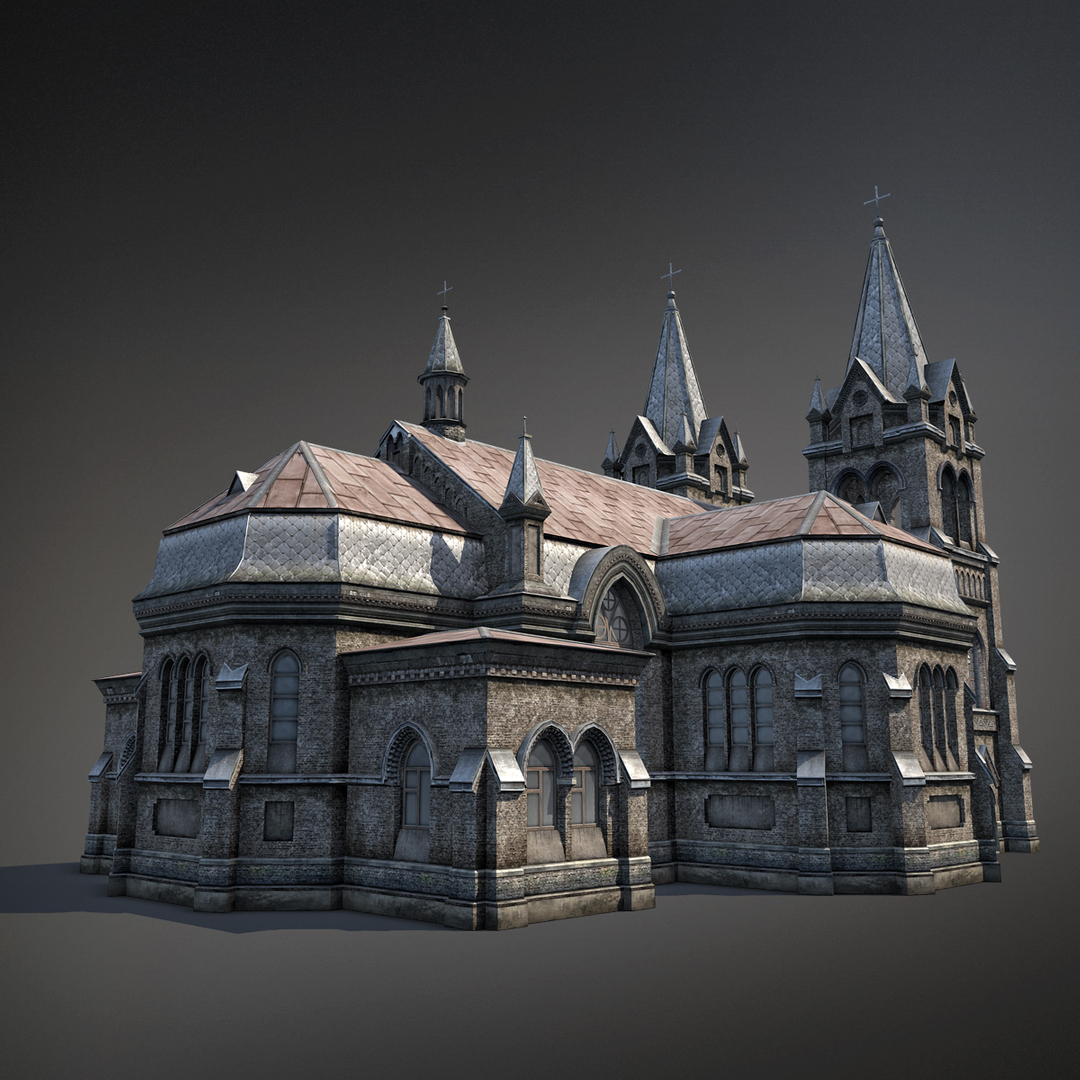 3d gothic cathedral exteriors model