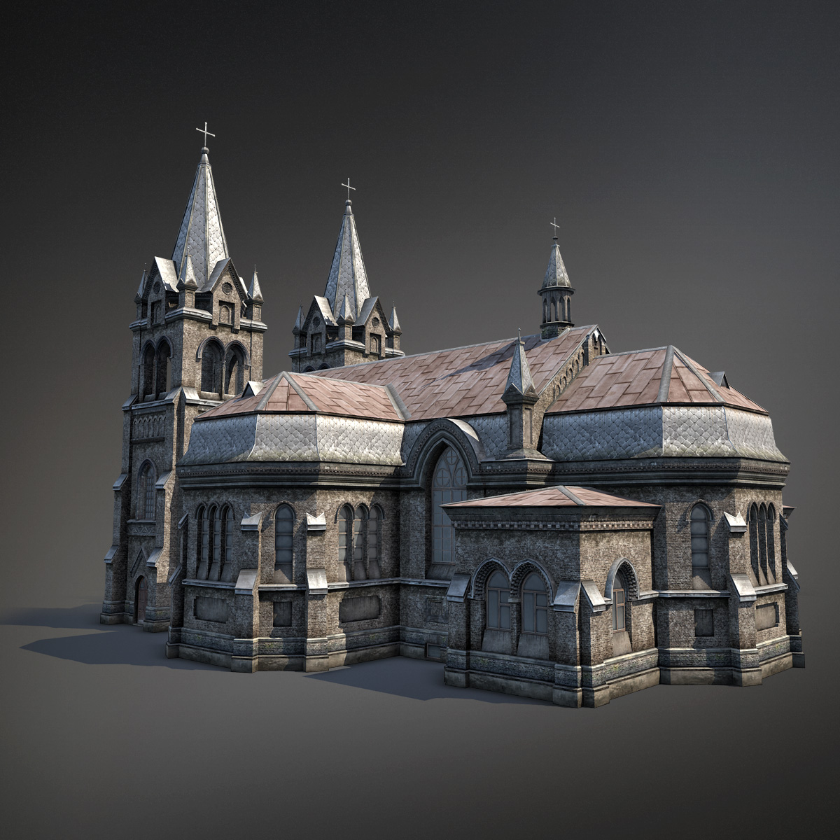3d gothic cathedral exteriors model