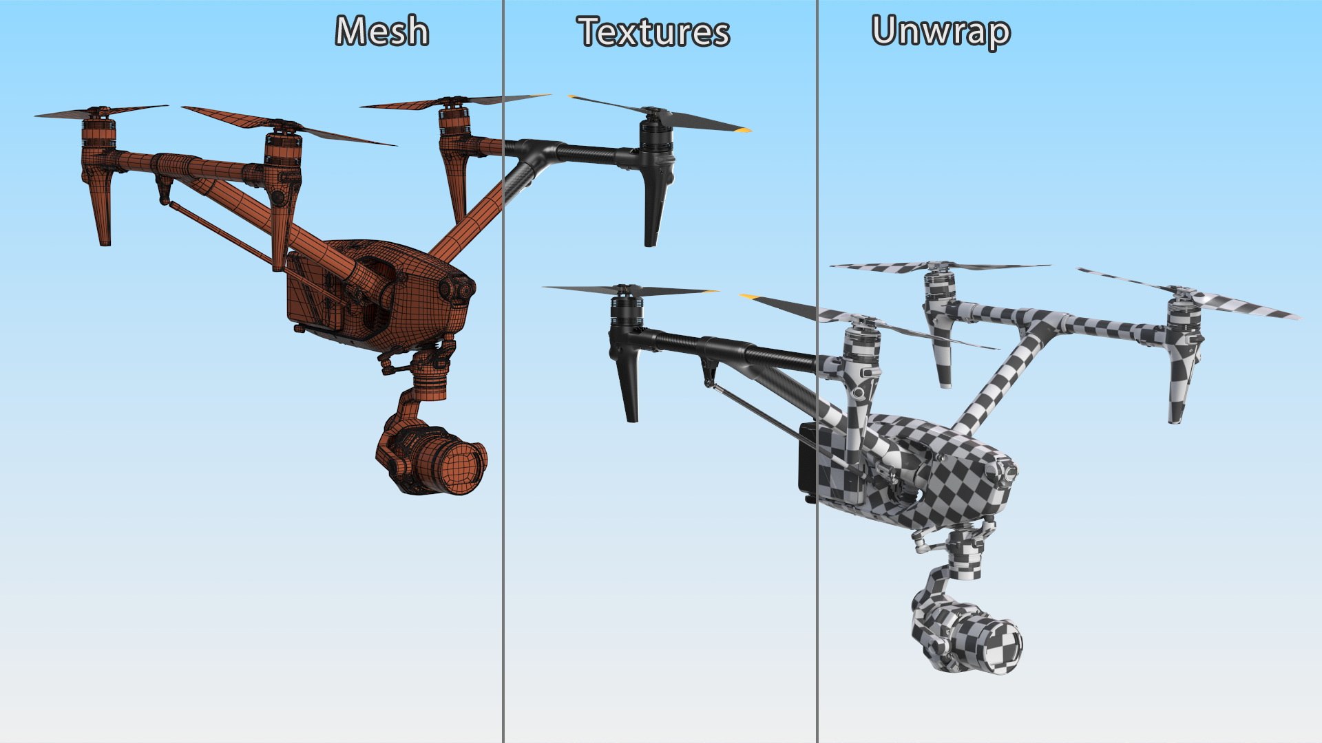 3D DJI Inspires Drone Rigged For Cinema 4D - TurboSquid 2123893