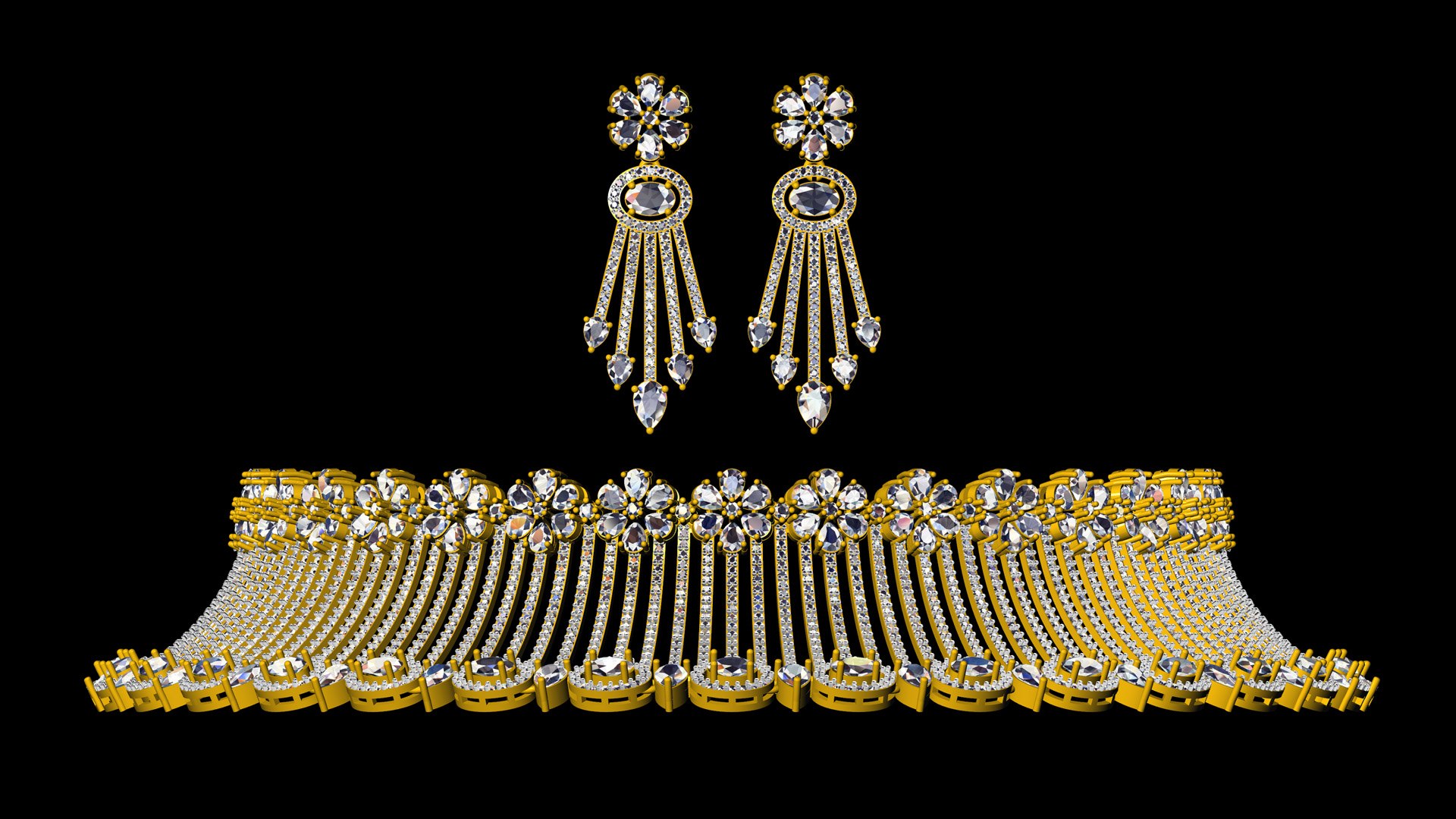 Diamond Jewellery Choker 3D Model - TurboSquid 2020146