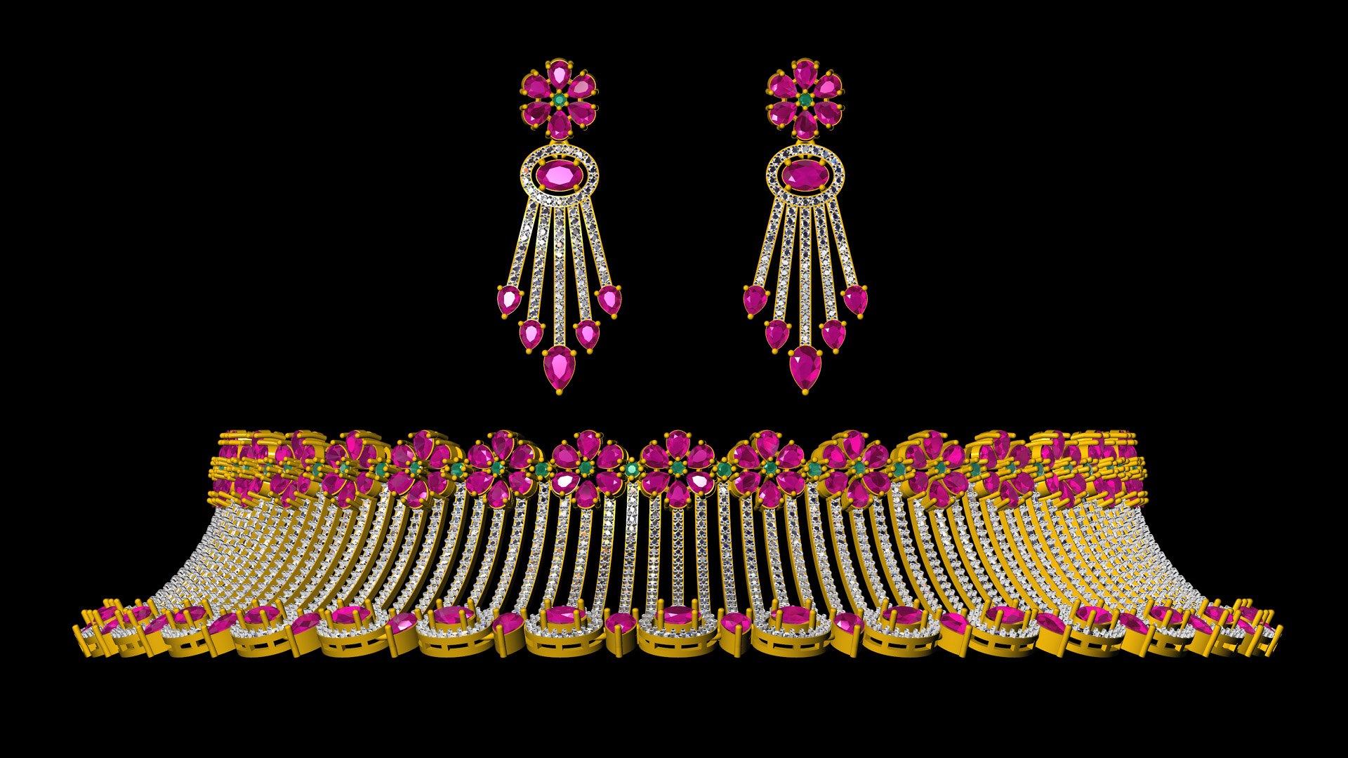 Diamond Jewellery Choker 3D Model - TurboSquid 2020146