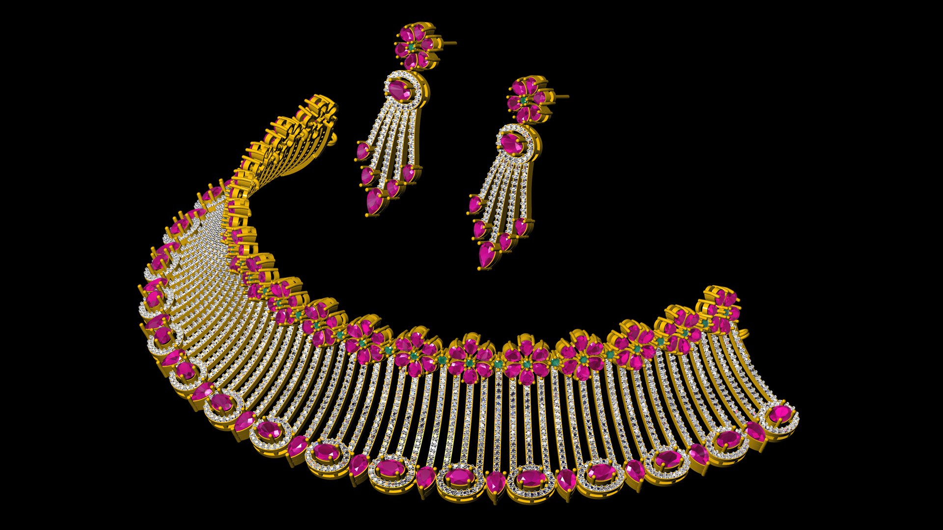 Diamond Jewellery Choker 3D Model - TurboSquid 2020146