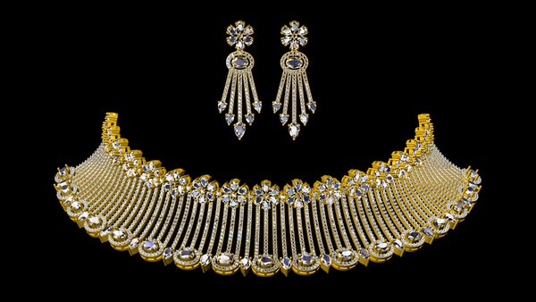 Diamond jewellery choker 3D model - TurboSquid 2020146