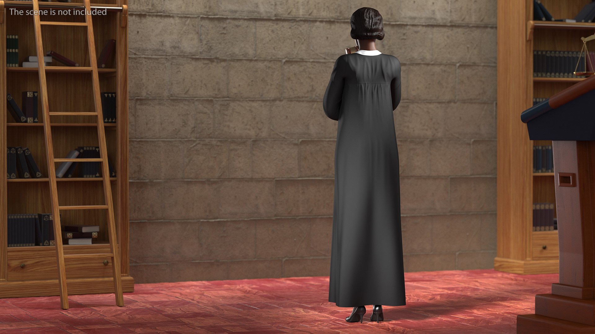 3D dark skin judge woman model - TurboSquid 1669439