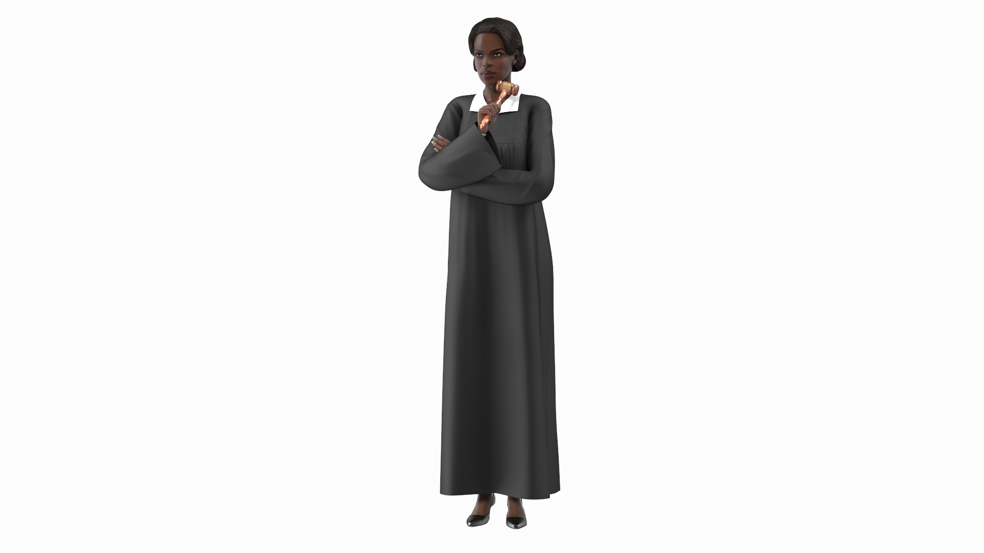 3D dark skin judge woman model - TurboSquid 1669439