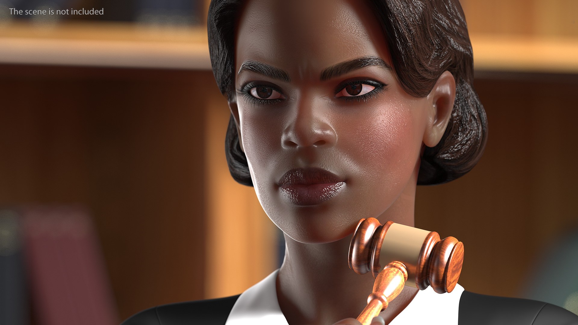 3D dark skin judge woman model - TurboSquid 1669439