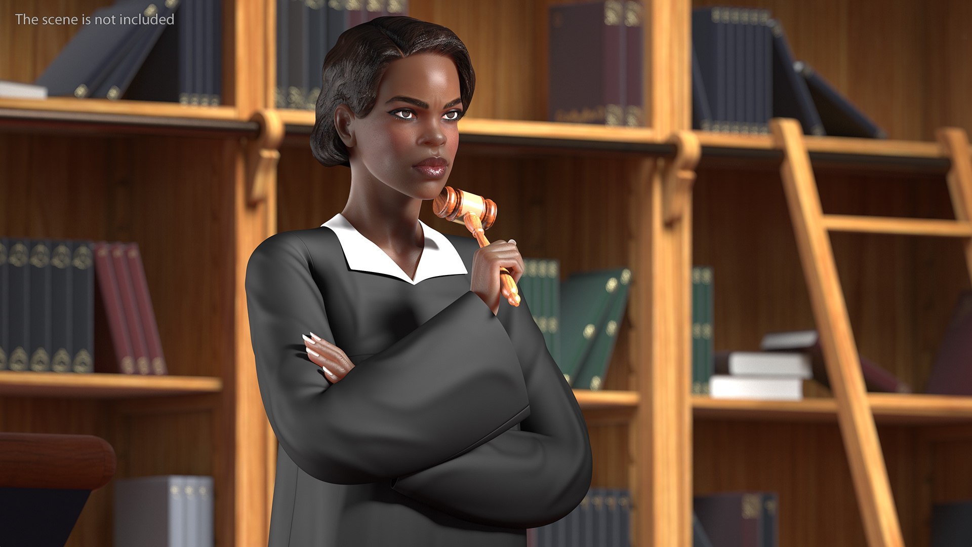 3D dark skin judge woman model - TurboSquid 1669439