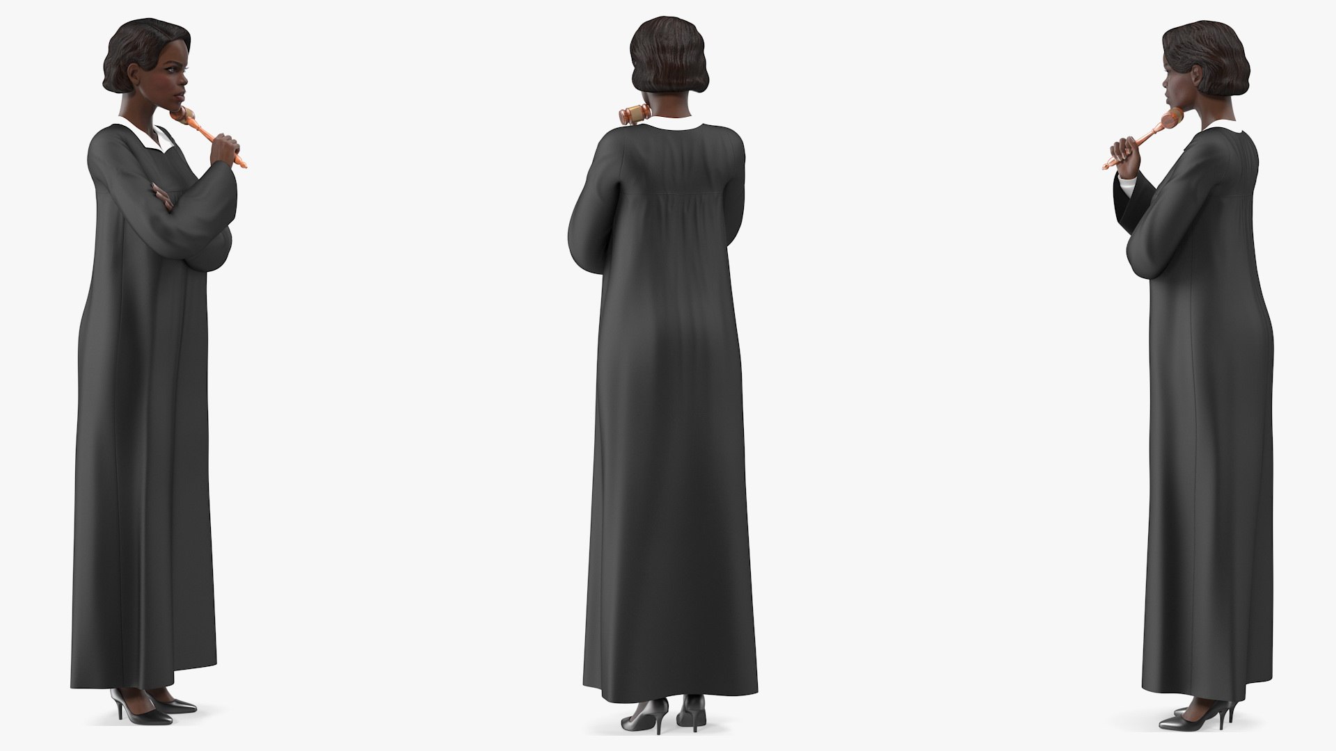 3D dark skin judge woman model - TurboSquid 1669439