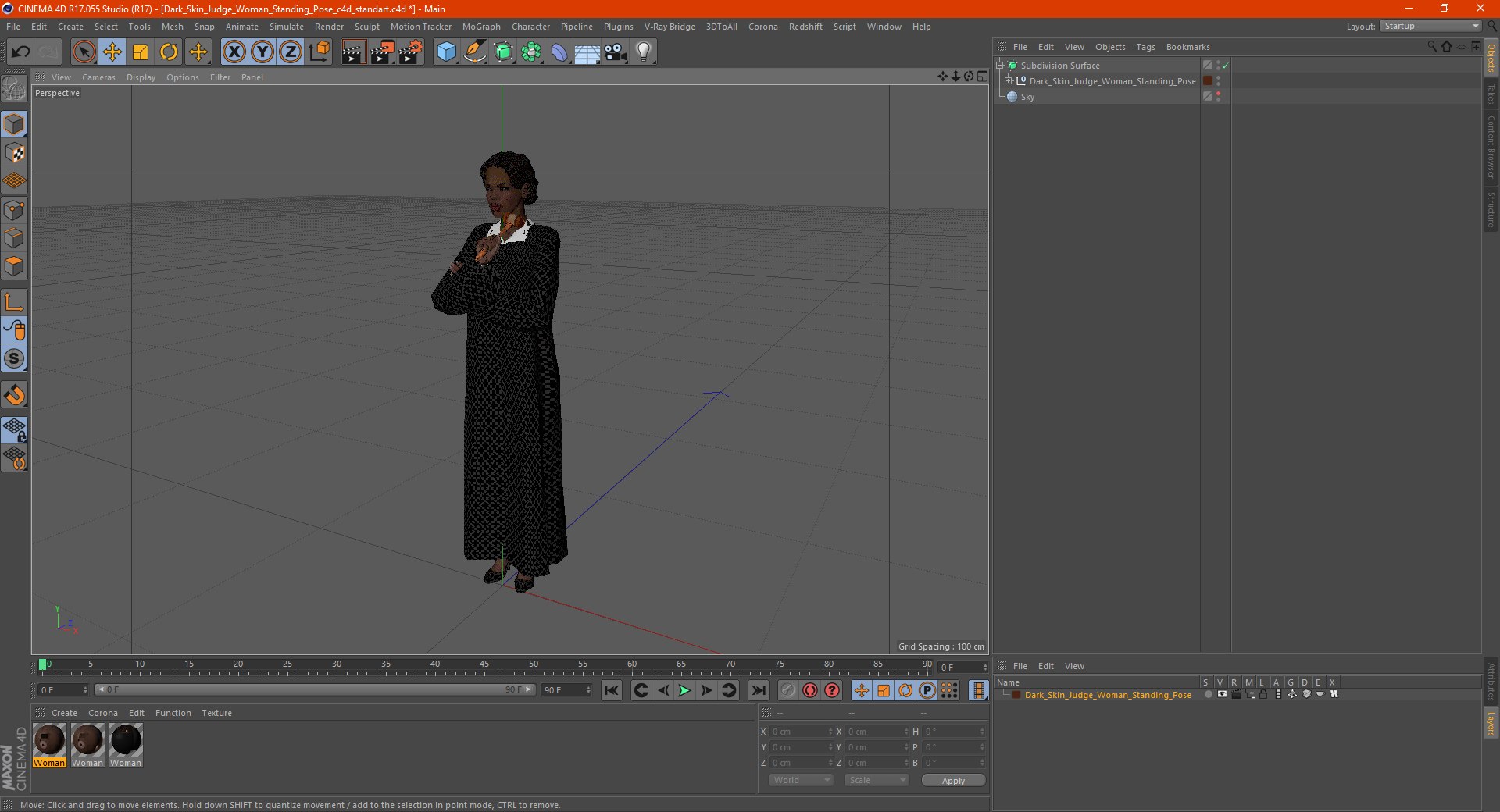 3D dark skin judge woman model - TurboSquid 1669439