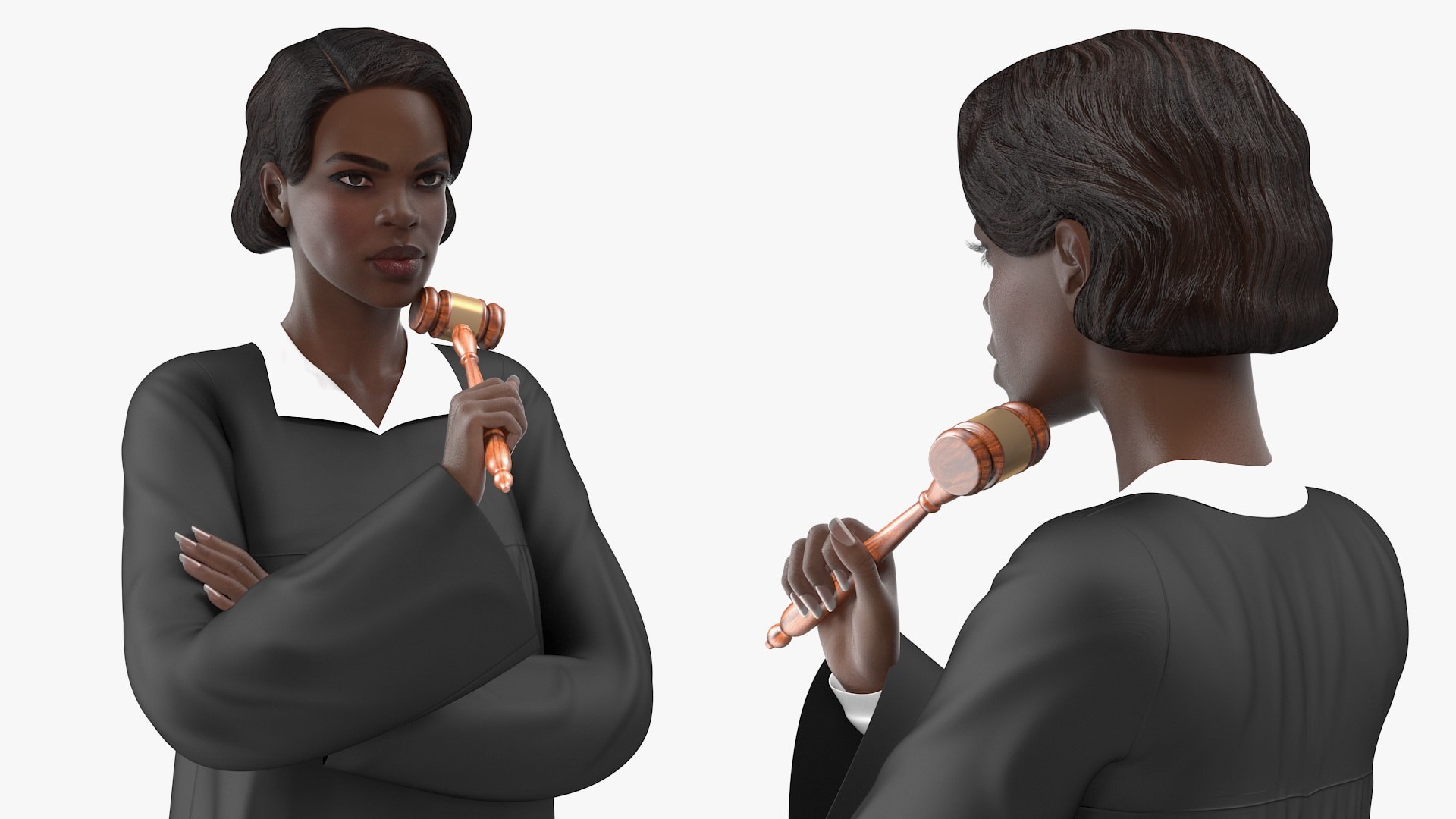 3D dark skin judge woman model - TurboSquid 1669439