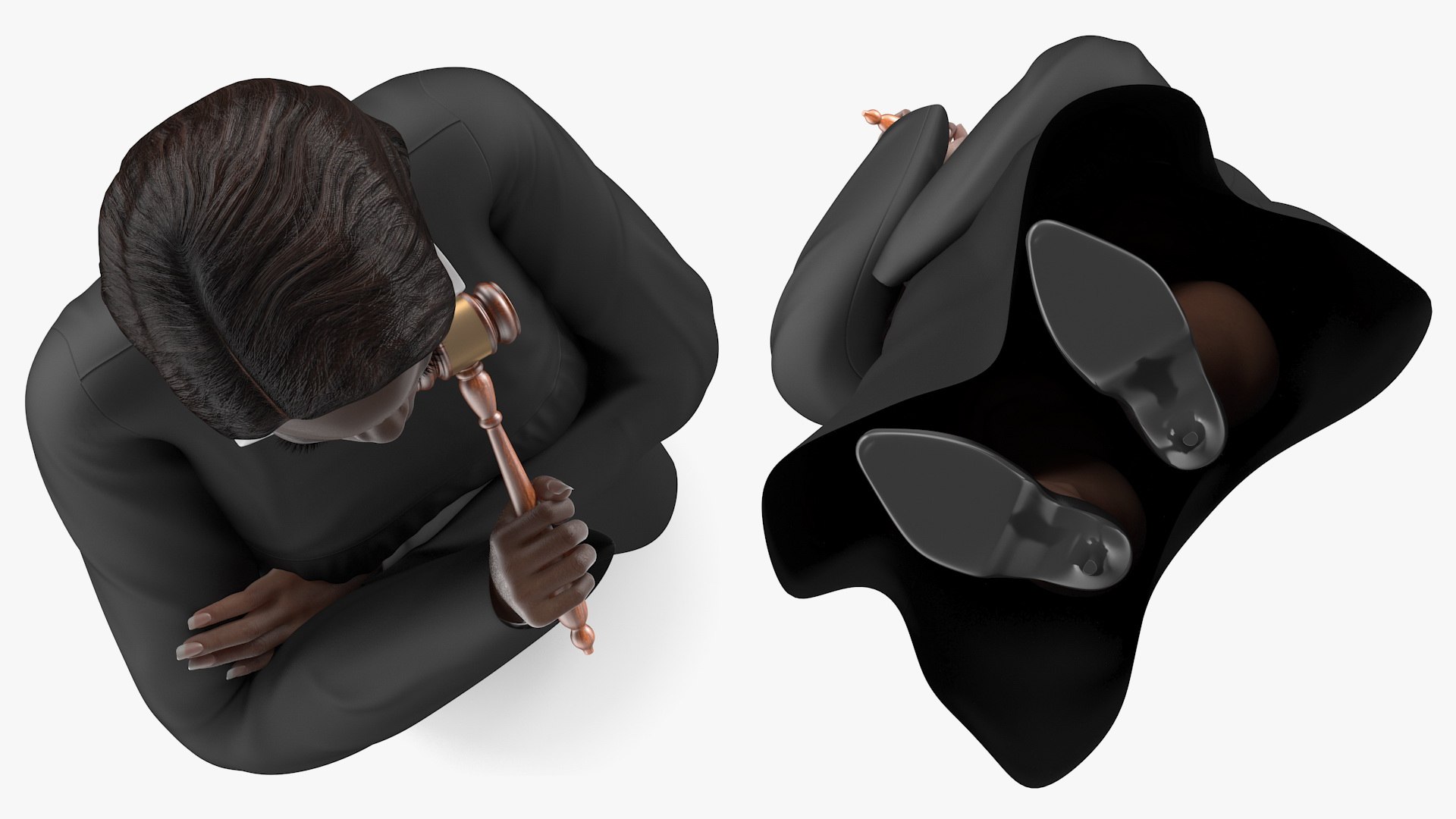 3D dark skin judge woman model - TurboSquid 1669439