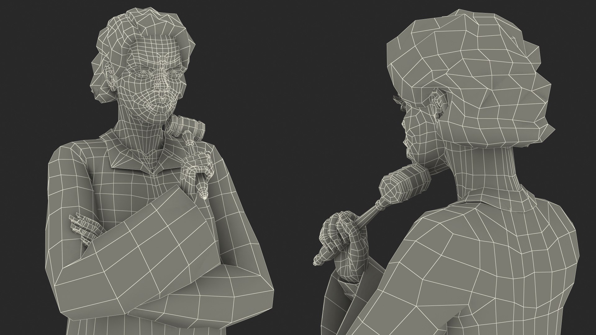 3D dark skin judge woman model - TurboSquid 1669439