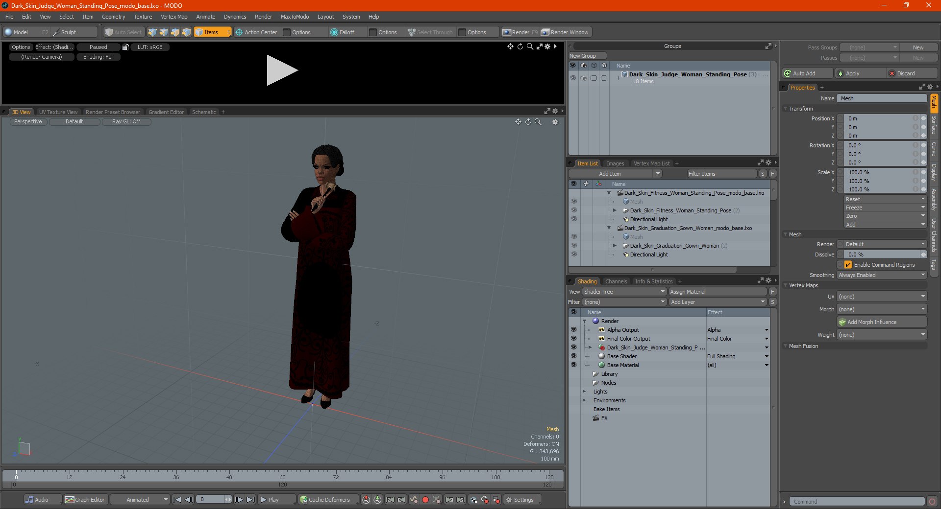 3D dark skin judge woman model - TurboSquid 1669439