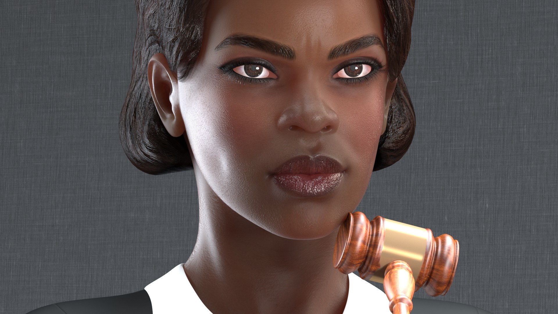 3D dark skin judge woman model - TurboSquid 1669439