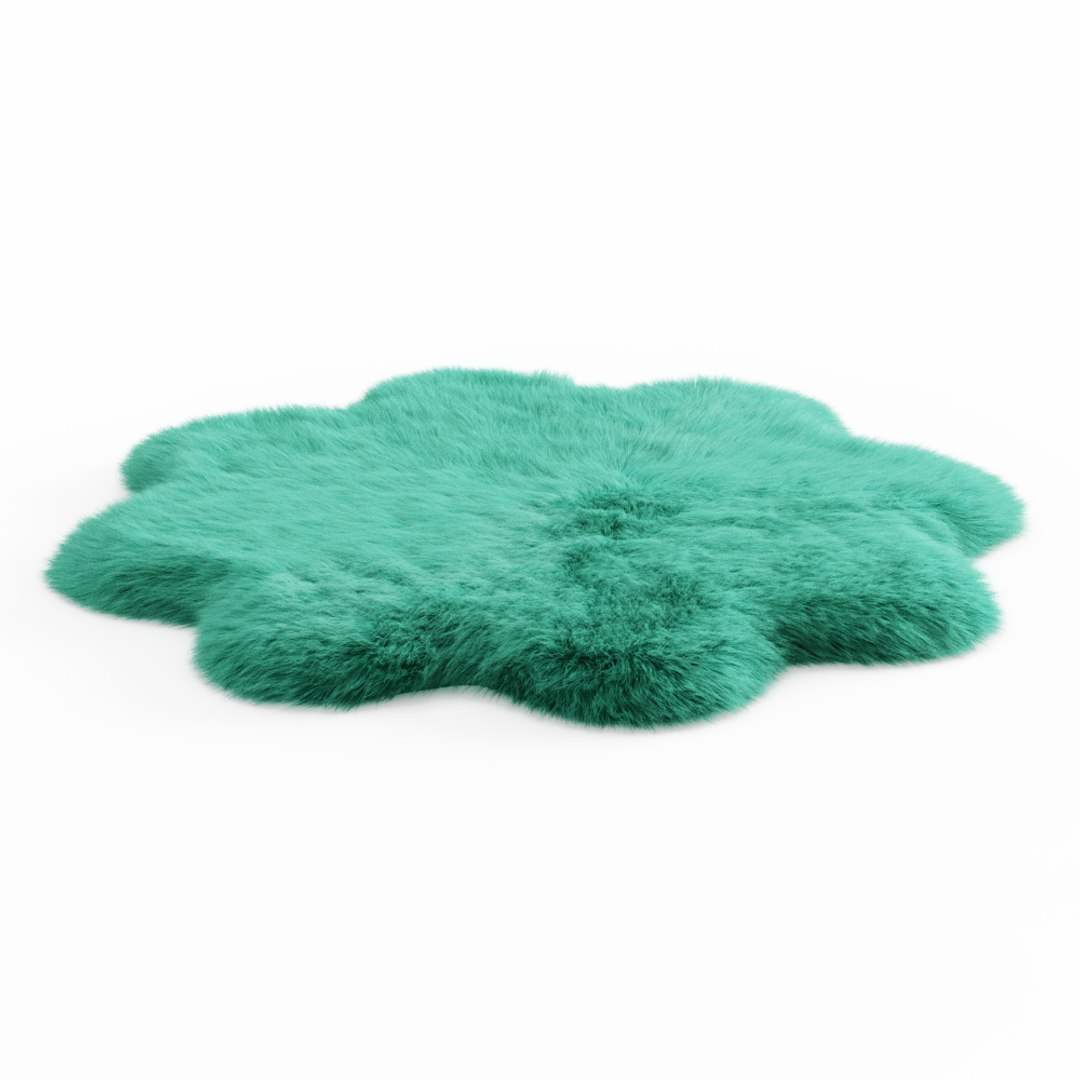 3D Sheepskin Flower Shaped Carpet Model - TurboSquid 1476985