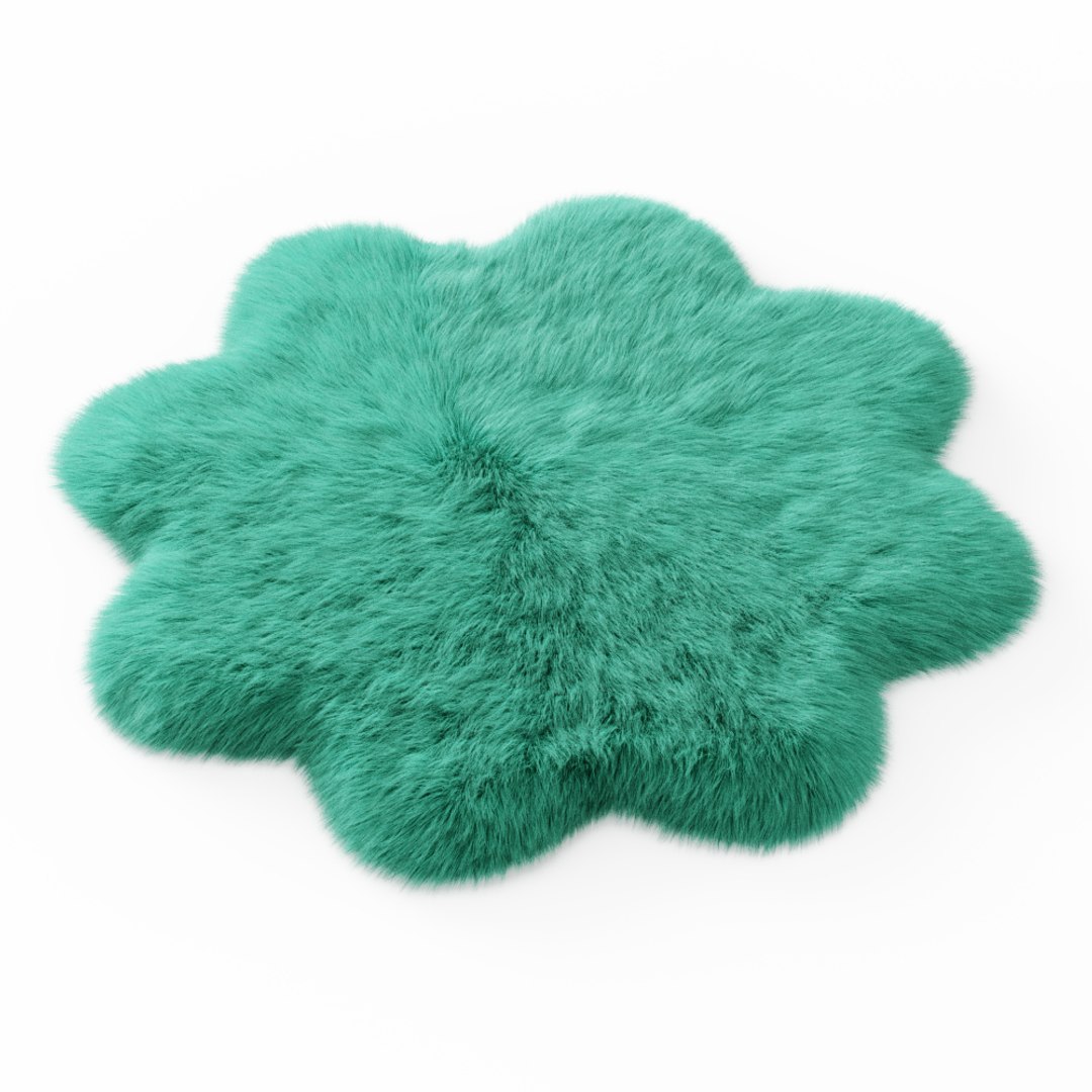 3D Sheepskin Flower Shaped Carpet Model - TurboSquid 1476985