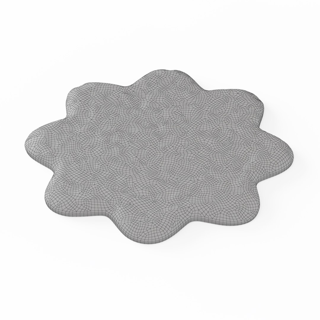 3D Sheepskin Flower Shaped Carpet Model - TurboSquid 1476985