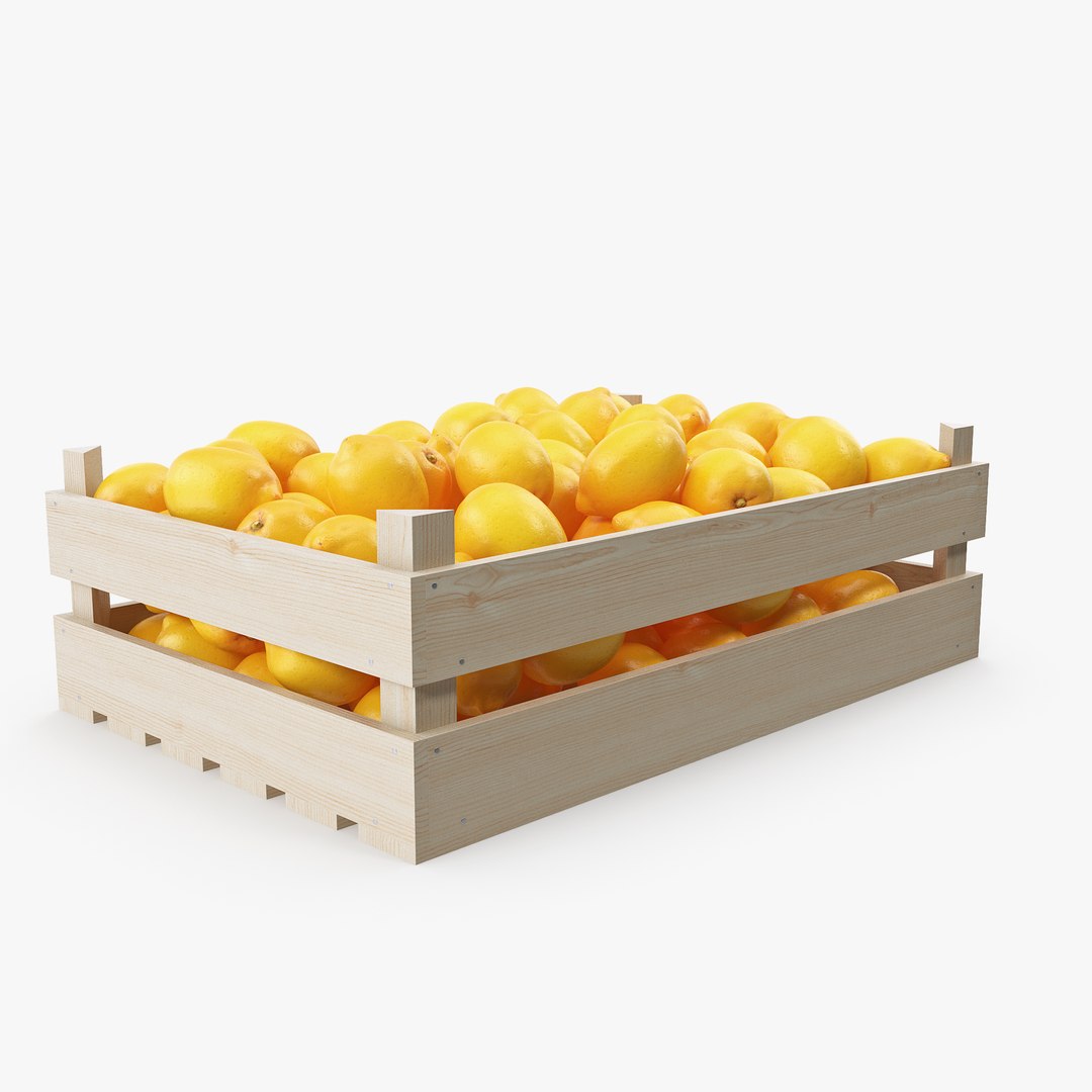 Lemon Wooden Crate 3D Model - TurboSquid 1307485