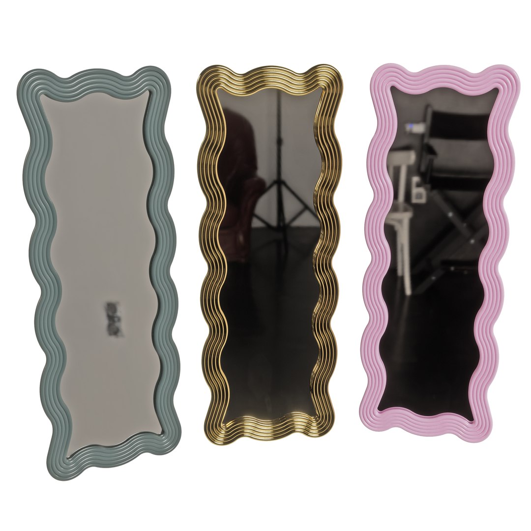 3D Wavy Design Mirror Model - TurboSquid 1935326