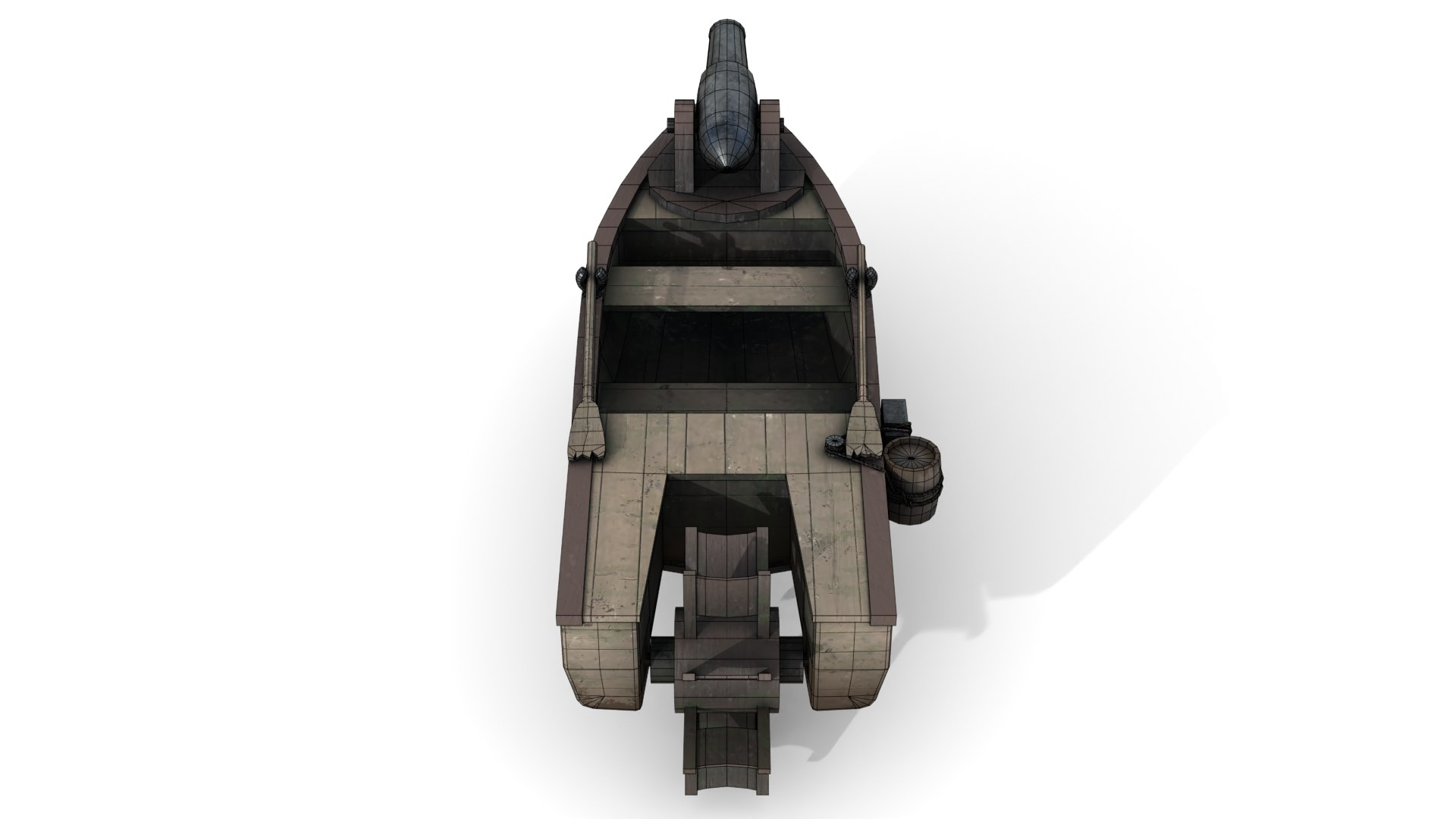 Warship With Cannon 2 3D Model - TurboSquid 1718992