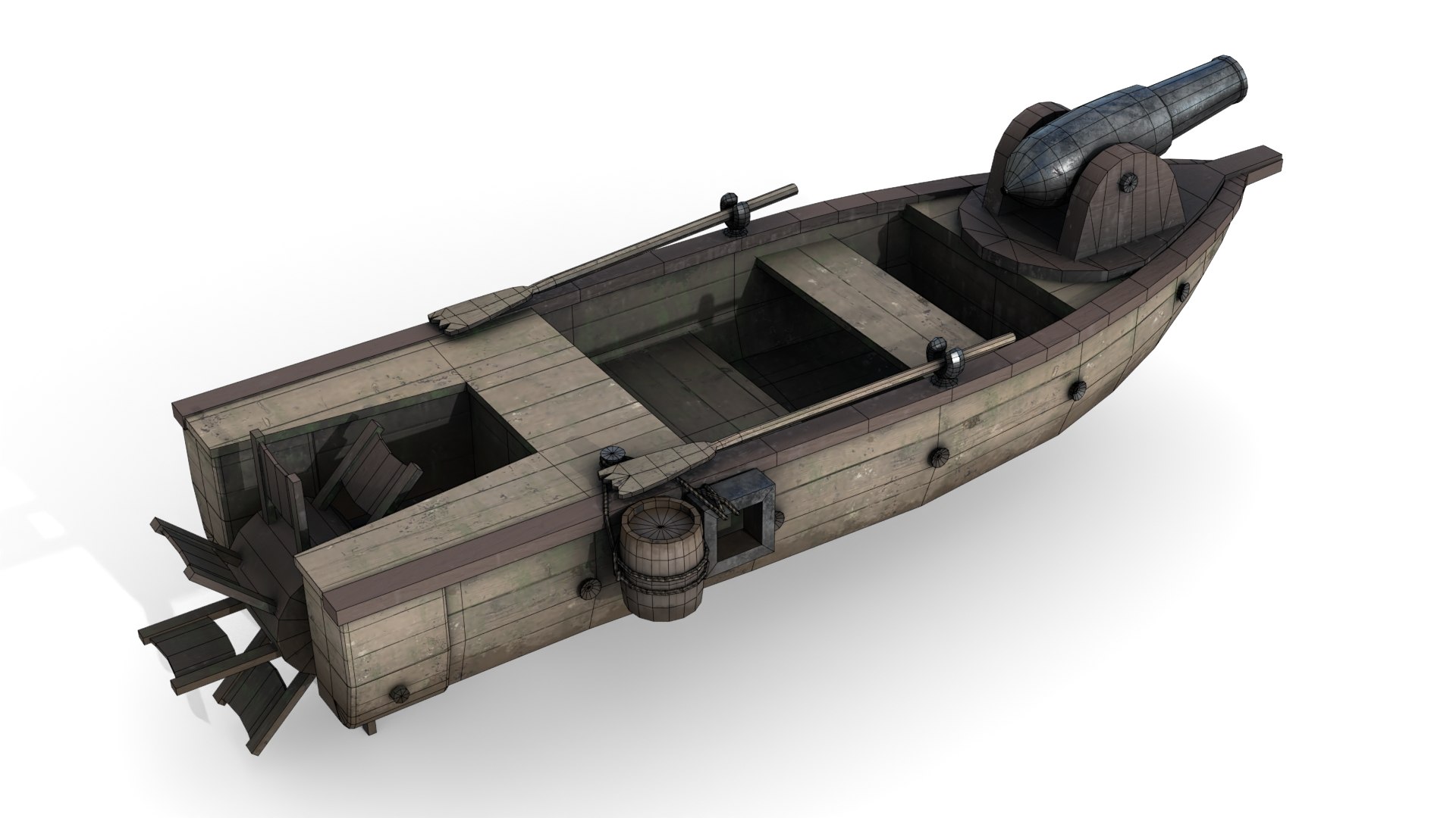 Warship With Cannon 2 3D Model - TurboSquid 1718992