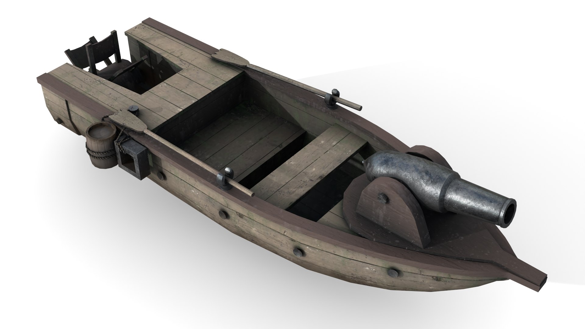 Warship With Cannon 2 3D Model - TurboSquid 1718992